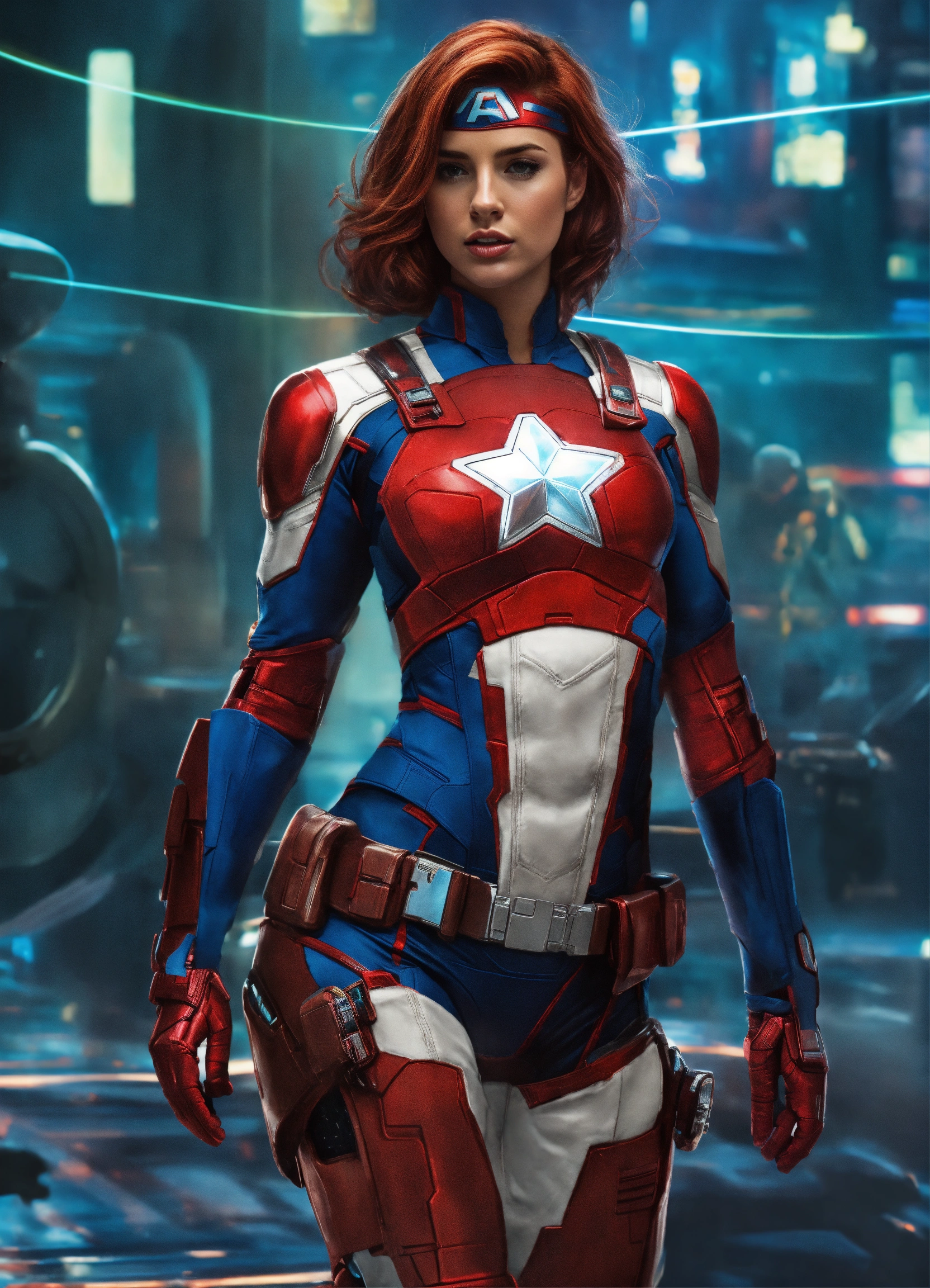Lexica - Cybernetic Captain America woman