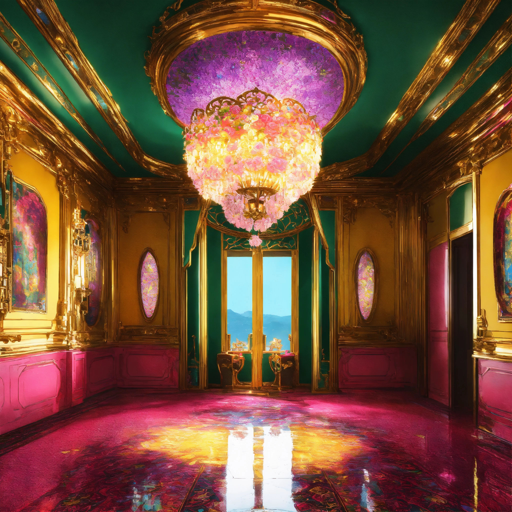 Lexica - Futuristic beautiful French mansion interior glamorous ...