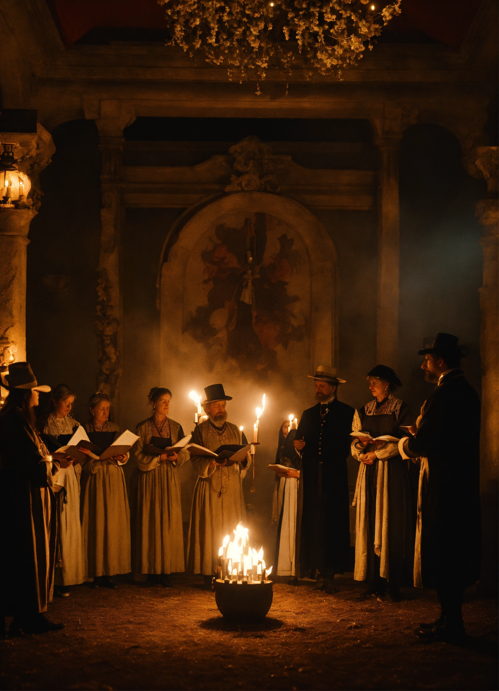 Lexica - 04 adults from the 19th century standing in a circle ...