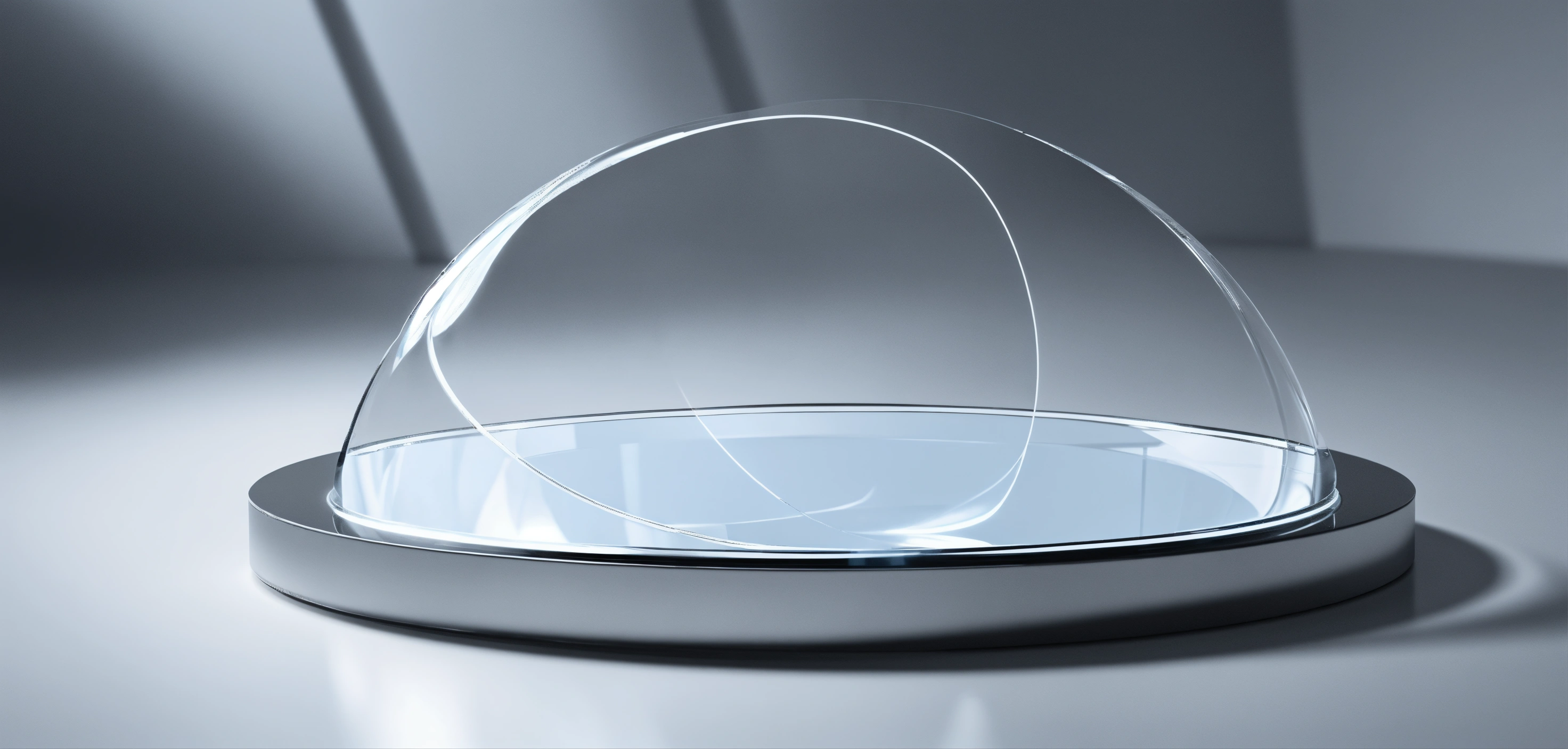 Lexica - Ultra thin glass circle, seen from a side angle with a rotated ...