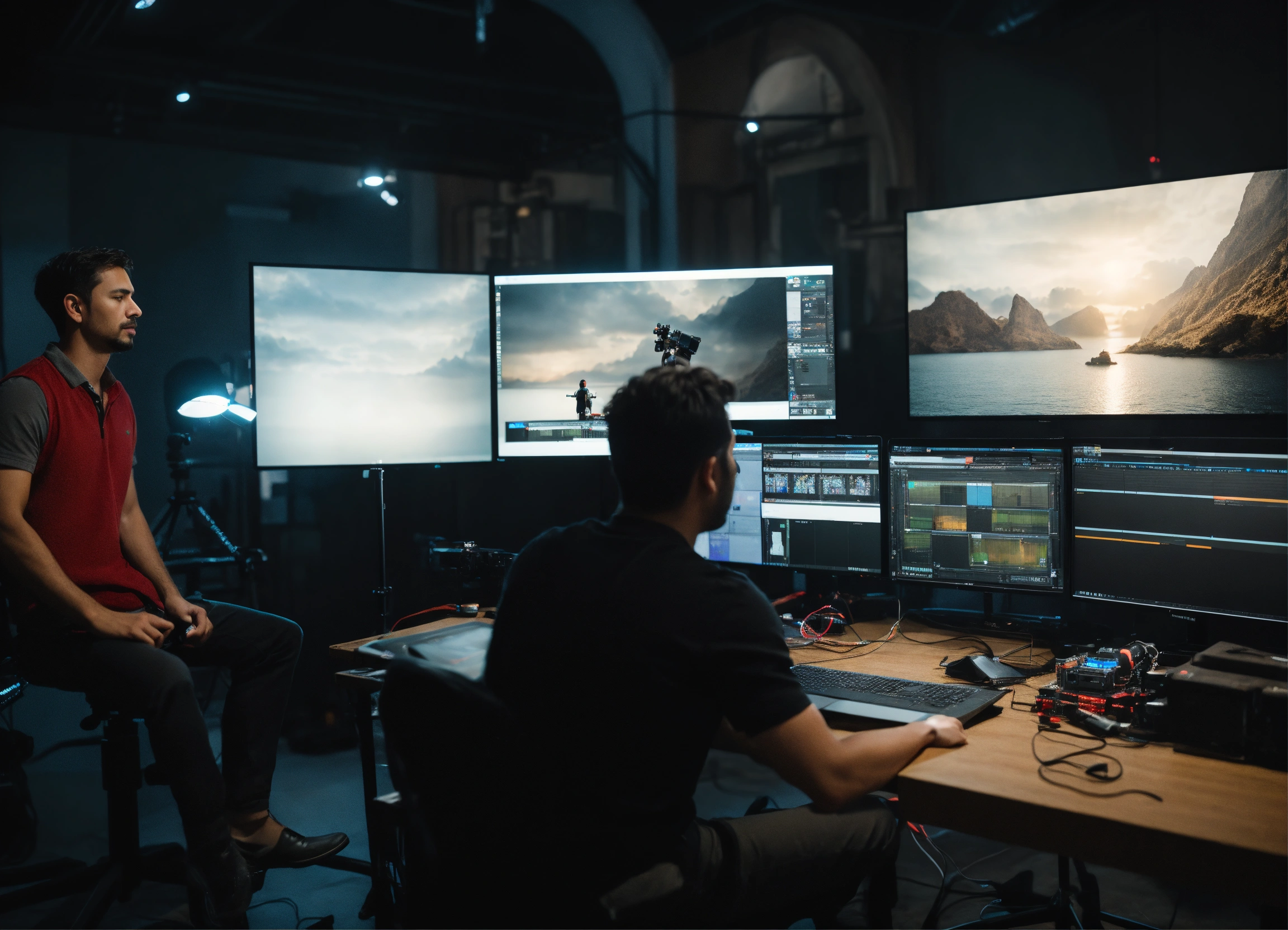 Lexica - Film studio. Two different people a cinematographer and a ...