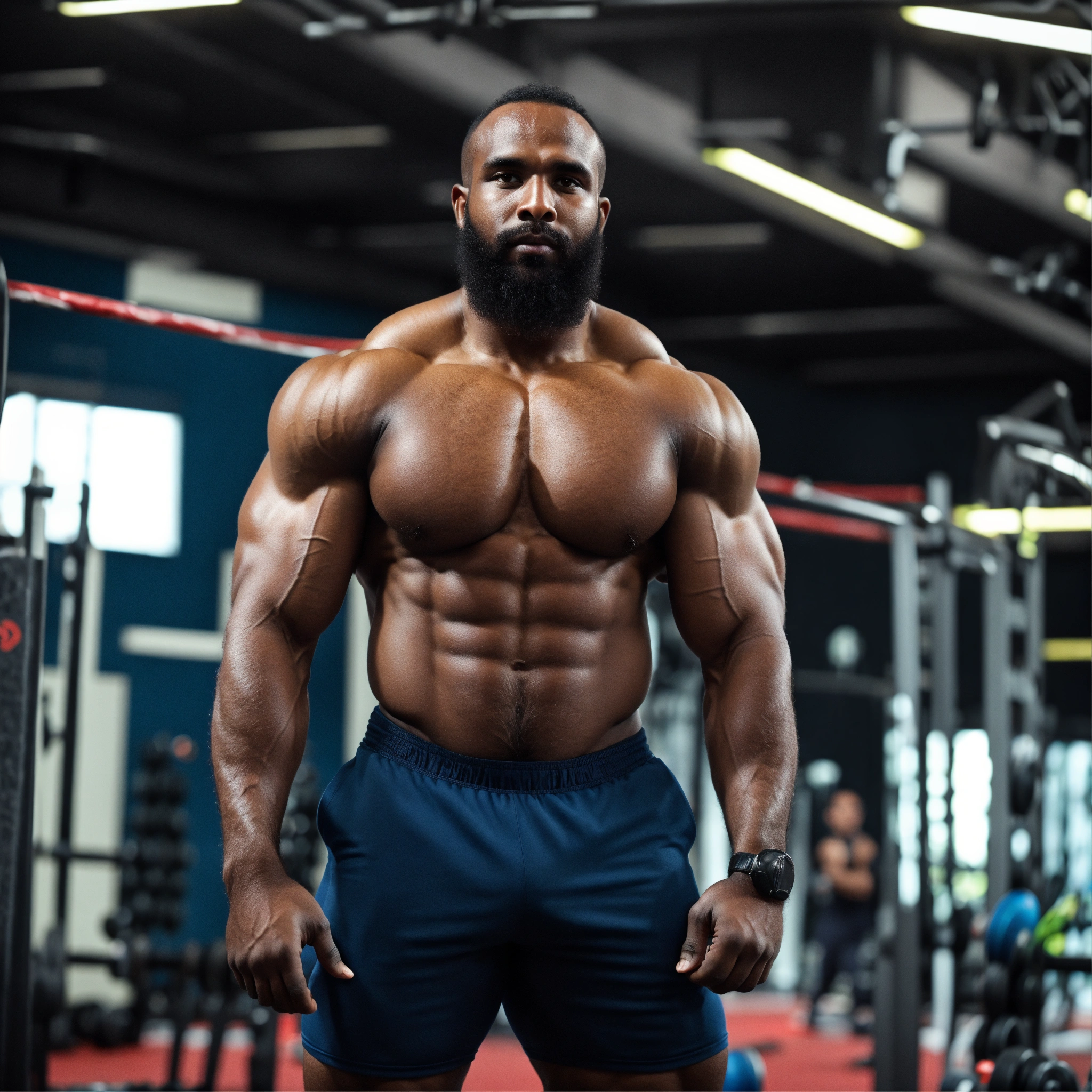 Lexica - 30-year-old hairy Somali man with big muscles, big bodybuilder ...