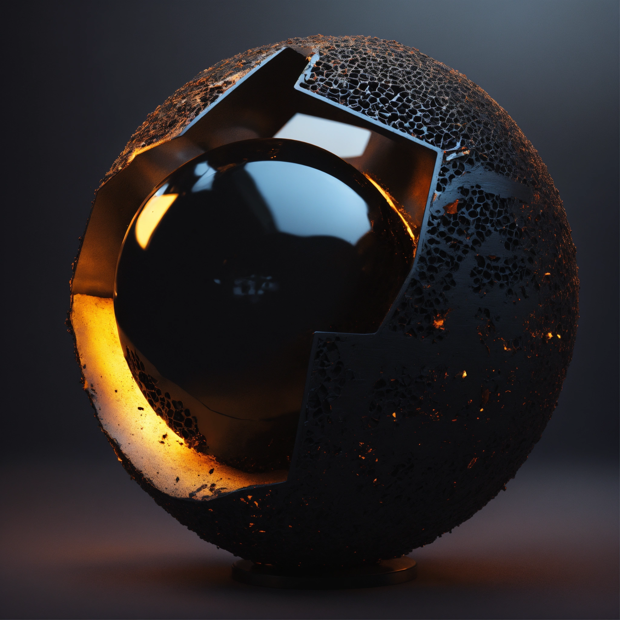 Lexica - 3d Digital art Black holding strange object odd shape damaged ...