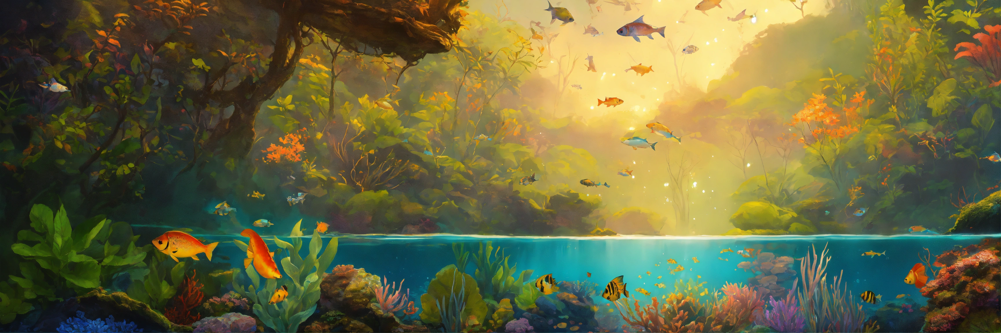 Lexica - Composition The image should showcase both underwater and ...