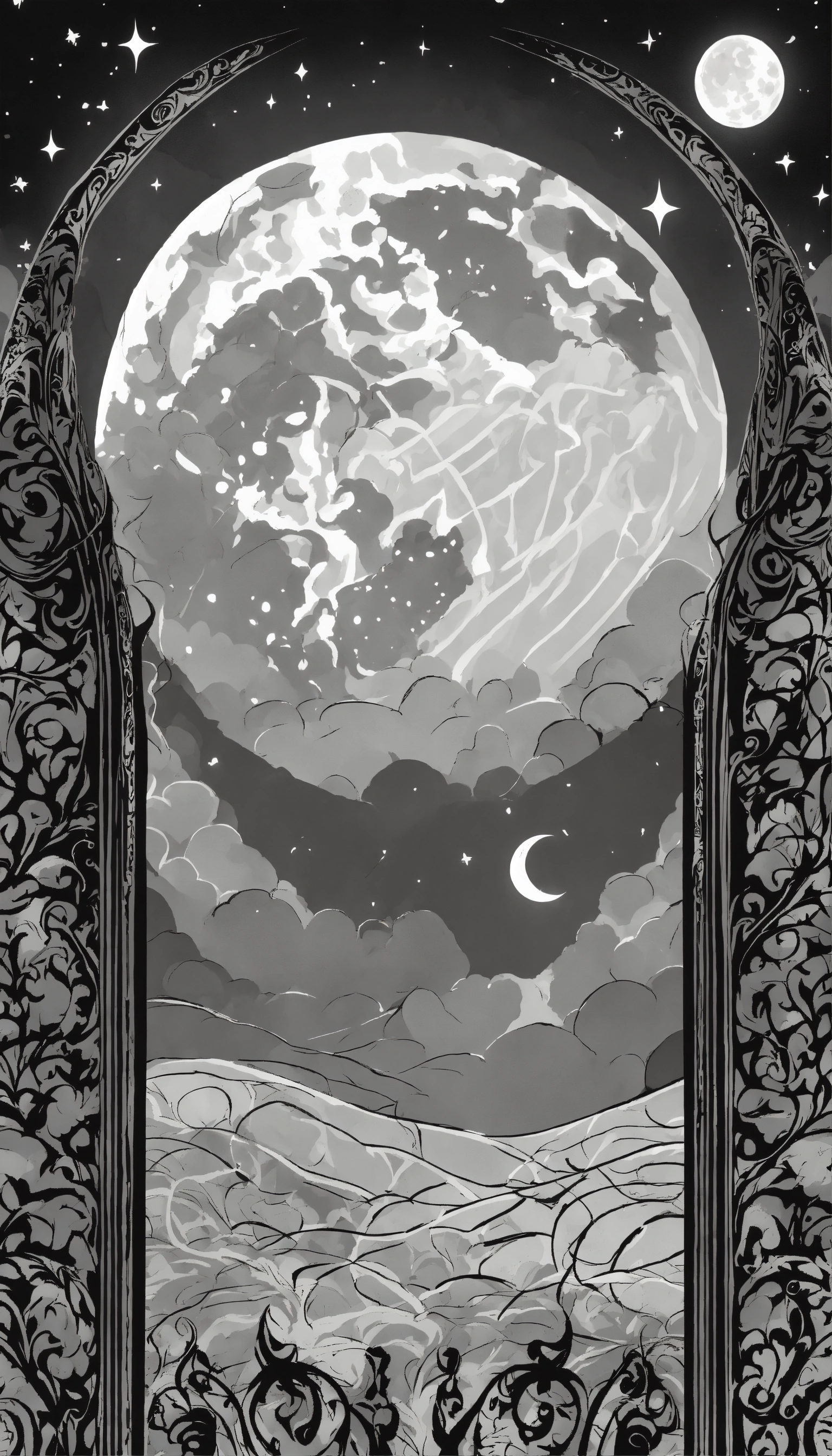 Lexica - Gothic moon fantasy pattern, simple stile PATTERN, texture ...