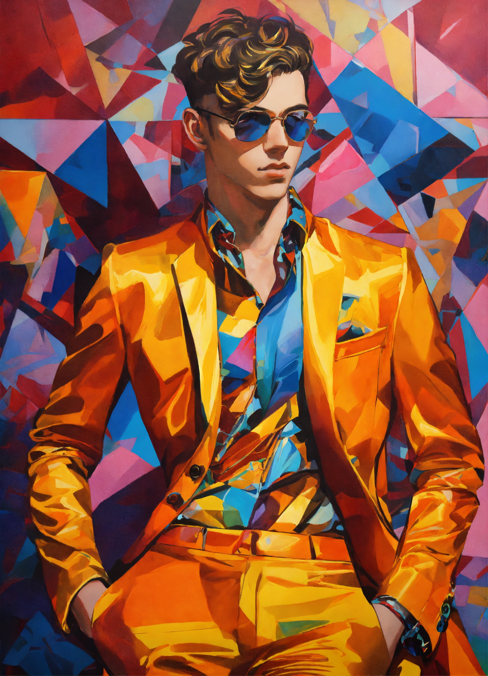 Lexica - Fashionable male impressionism, baroque, foil, geometric ...