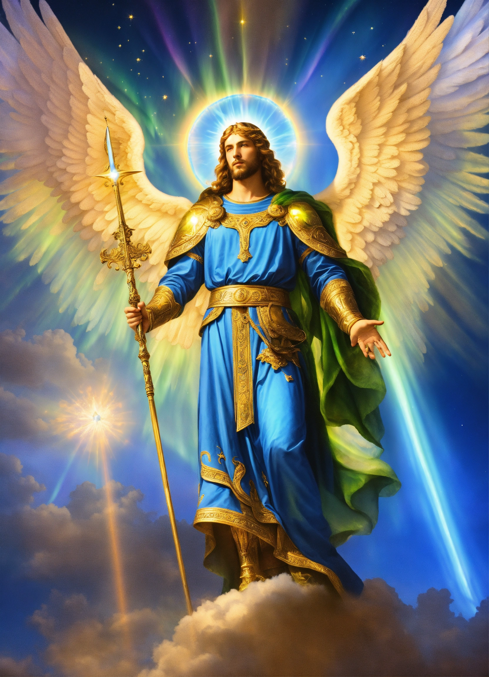 Lexica - Archangel Michael with a bearded visage, mystical presence ...