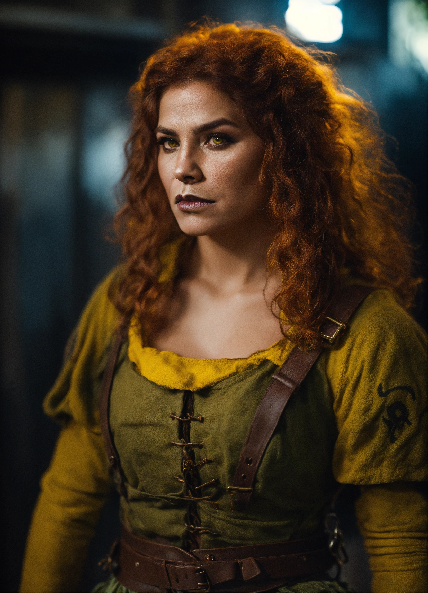 Lexica - Photo quality portrait of an orc maiden with brown tufty hair ...