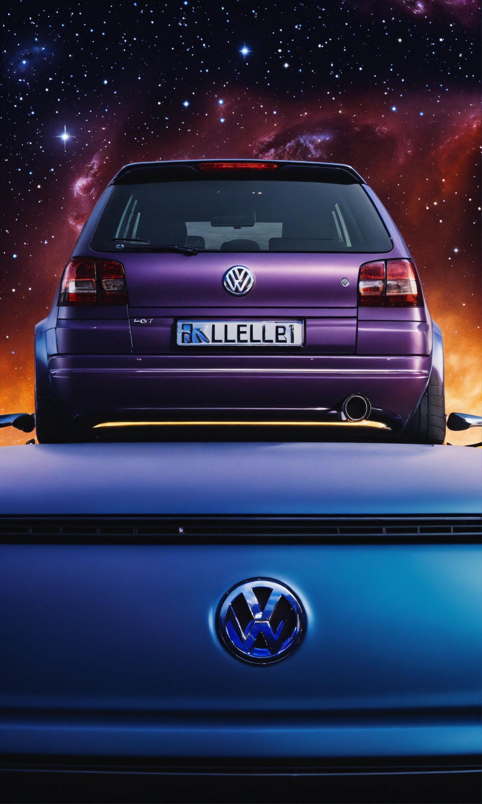 Lexica - Emblem of the VW golf 4 brand with a galaxy background, and a ...