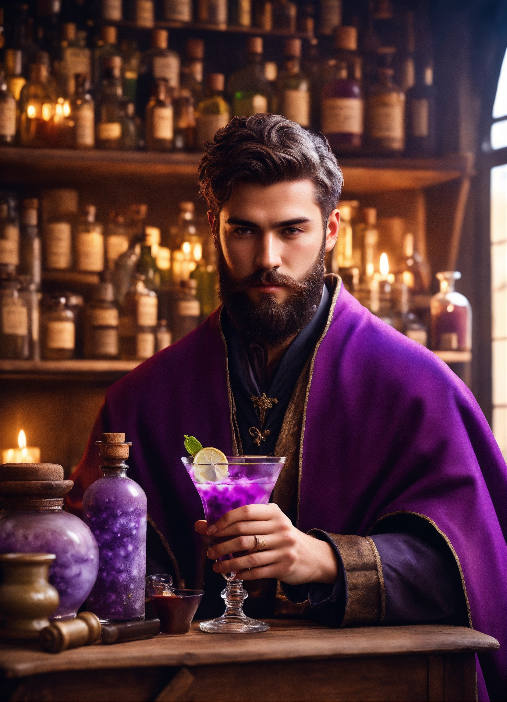 Lexica - Photorealistic picture of a young handsome wizard with short ...