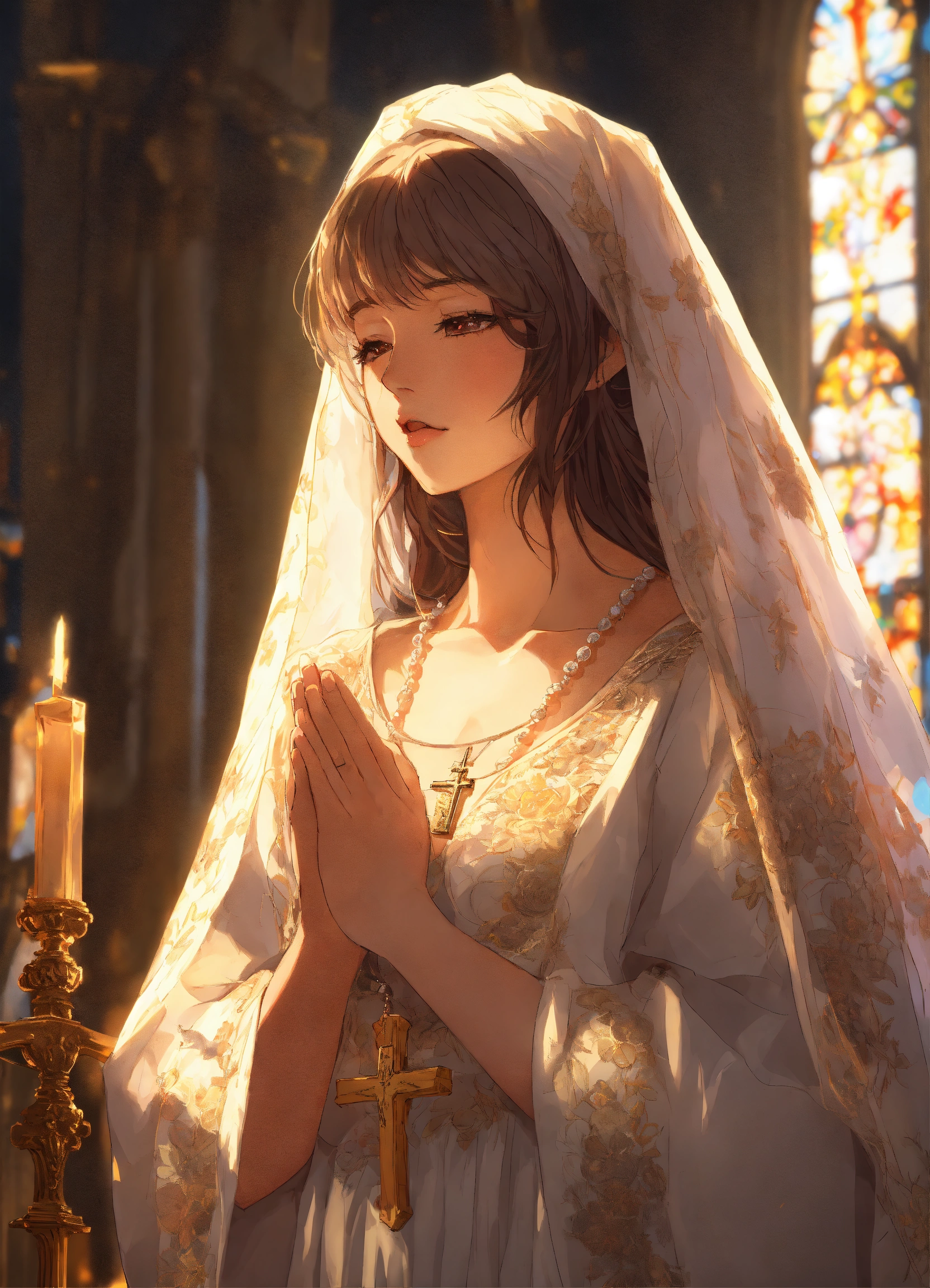 Lexica - Anime art of a girl, young, beautiful, veil, detailed scene ...