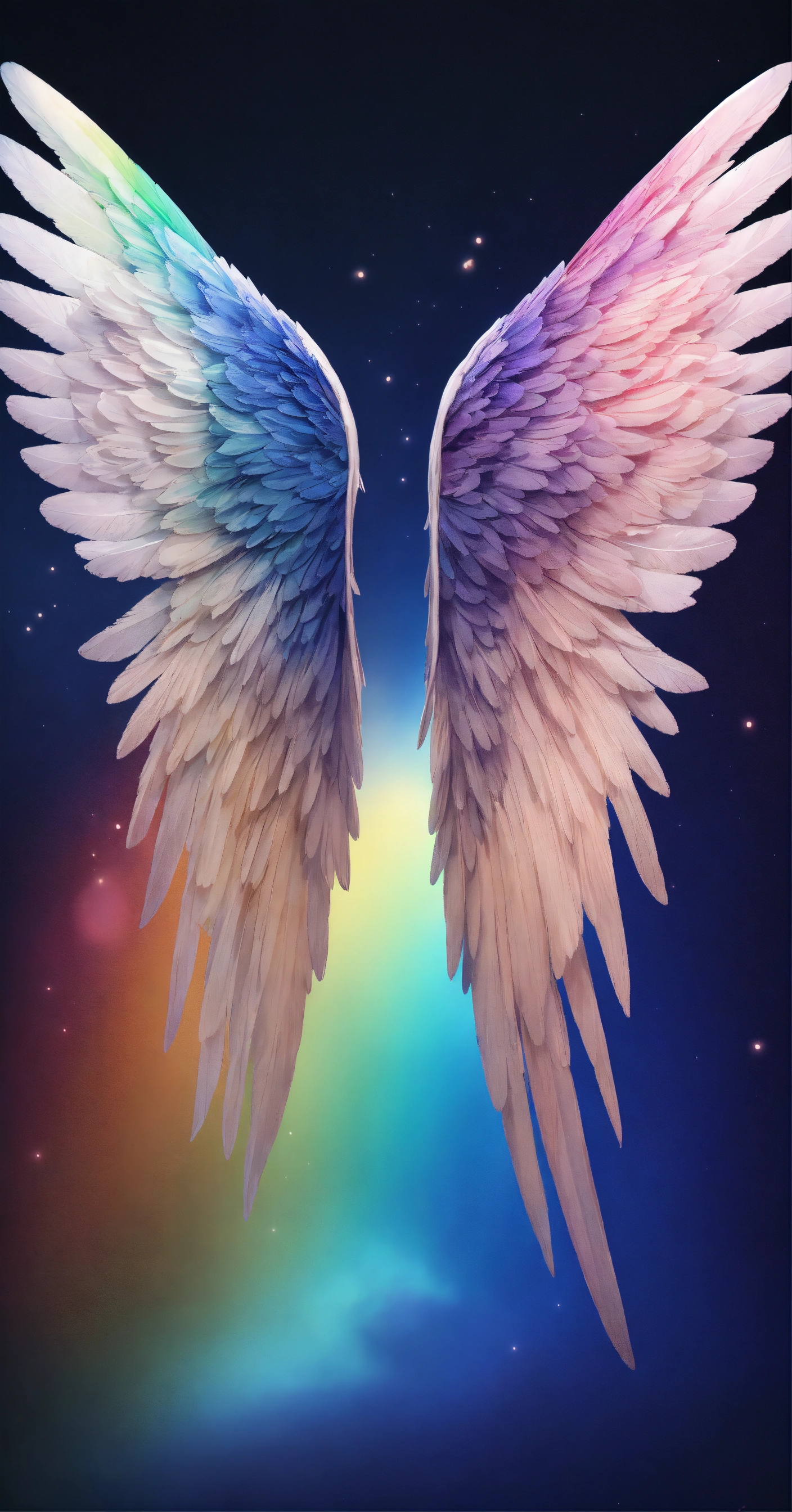 Lexica - Beautiful and perfect small angel wings in soft rainbow colors ...