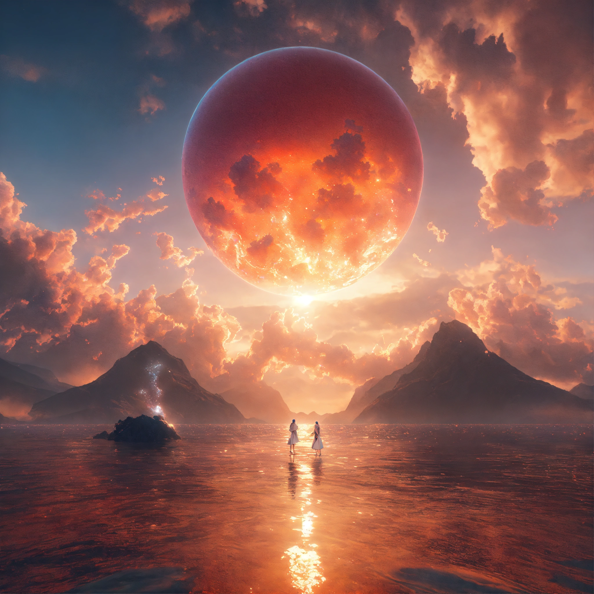 Lexica - Two celestial beings, seraphim, light in love cloud, being ...