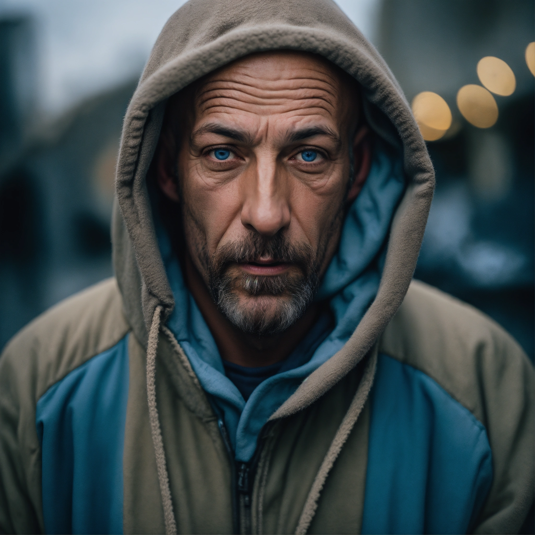Lexica - A HUGE HOMELESS MAN WITH A HUGE LUMPY BALD HEAD, A FOLD OF ...