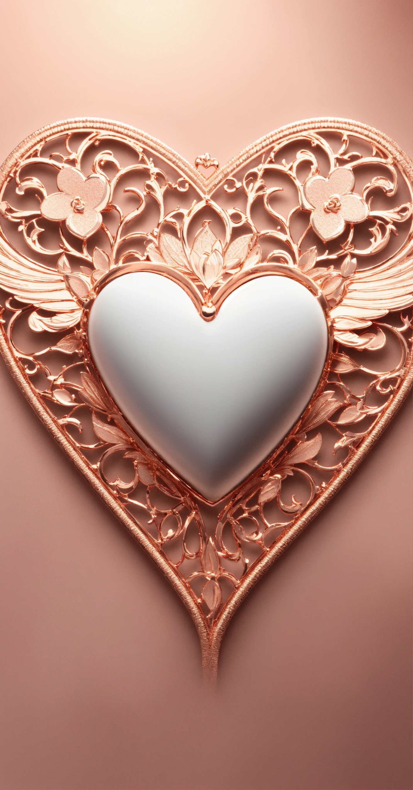 Lexica - Beautiful and perfect rose gold heart, detailed, digital ...