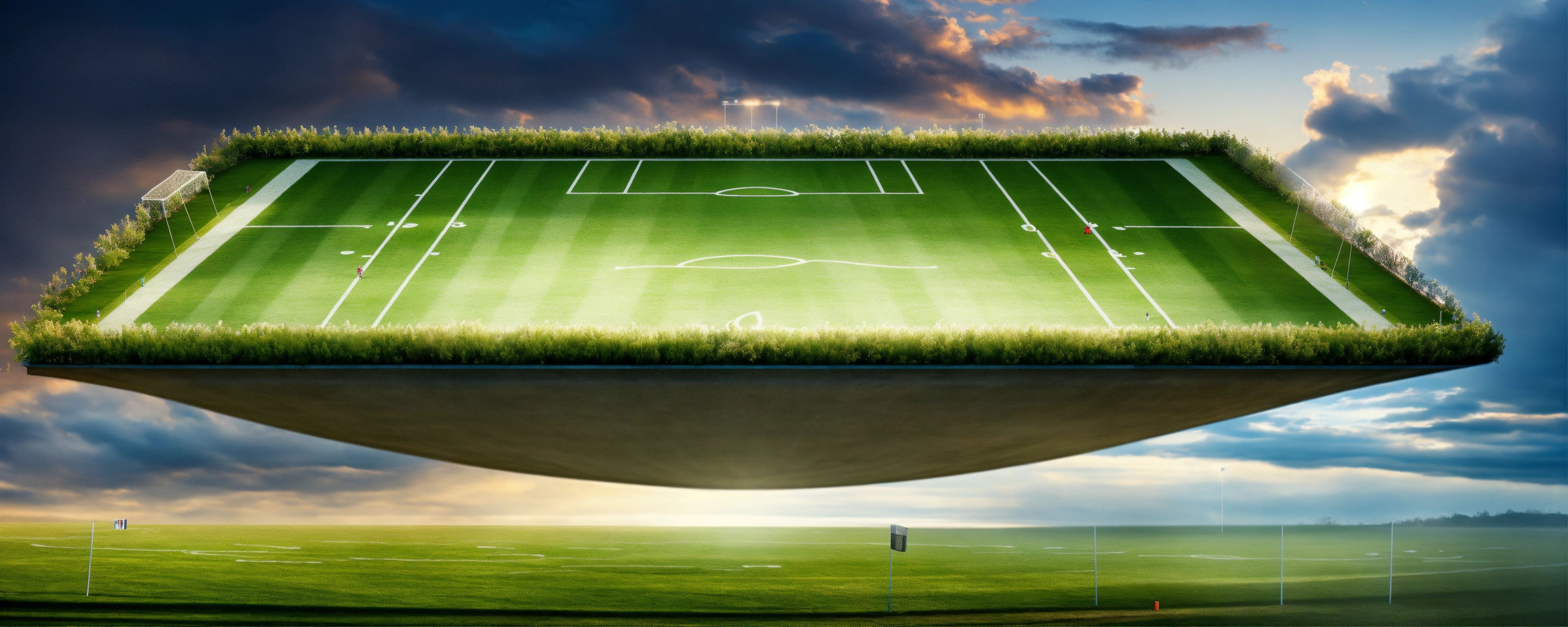Lexica - Football field in levitation in the sky