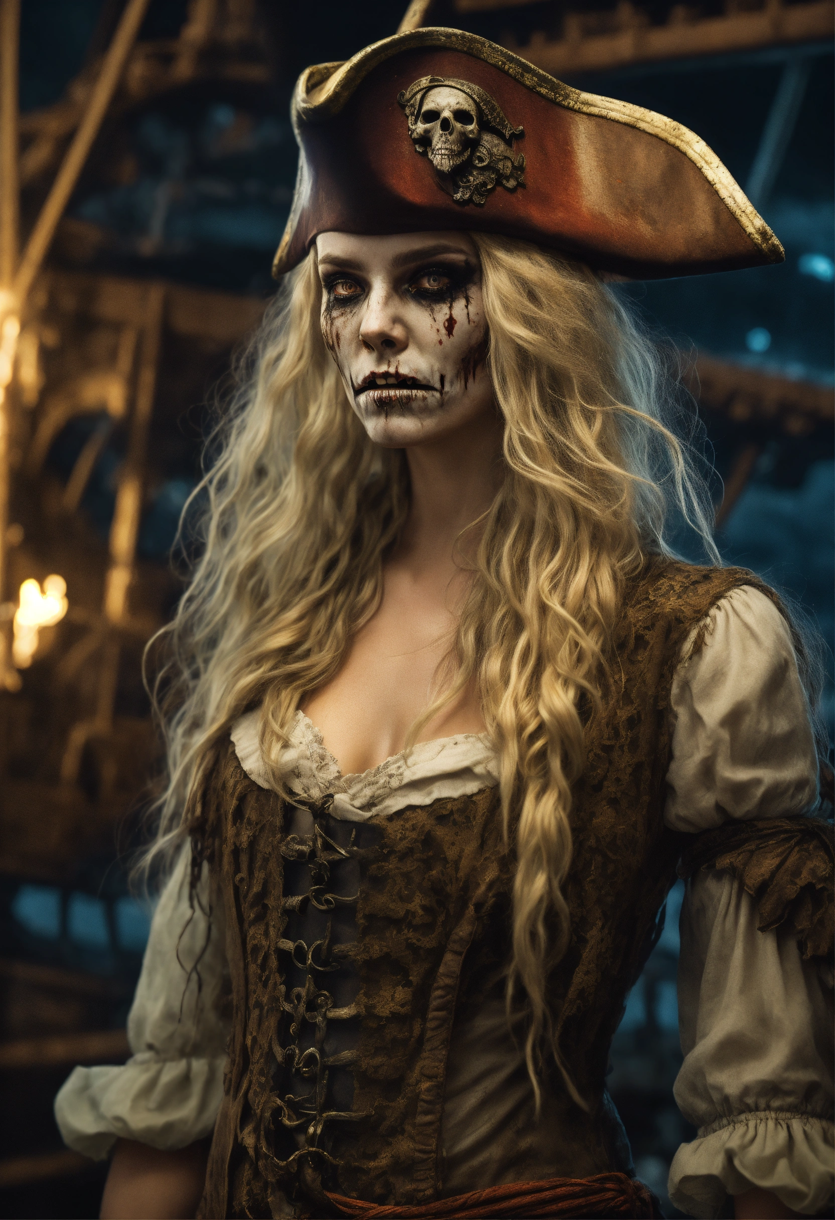 Lexica - Photorealistic, beautiful savage pirate facing the camera ...