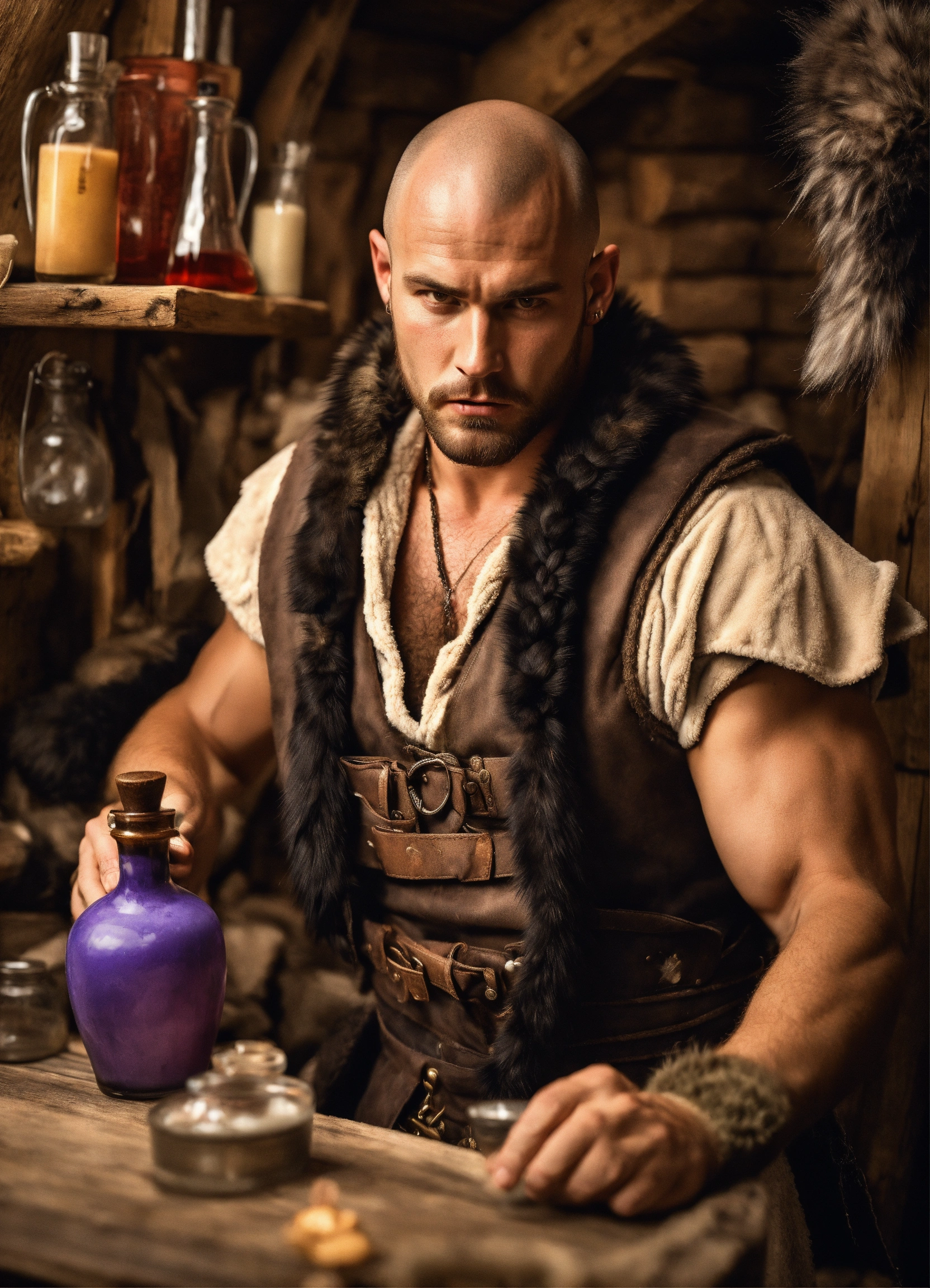 Lexica - In photographic style a rugged scruffy pale german male black ...