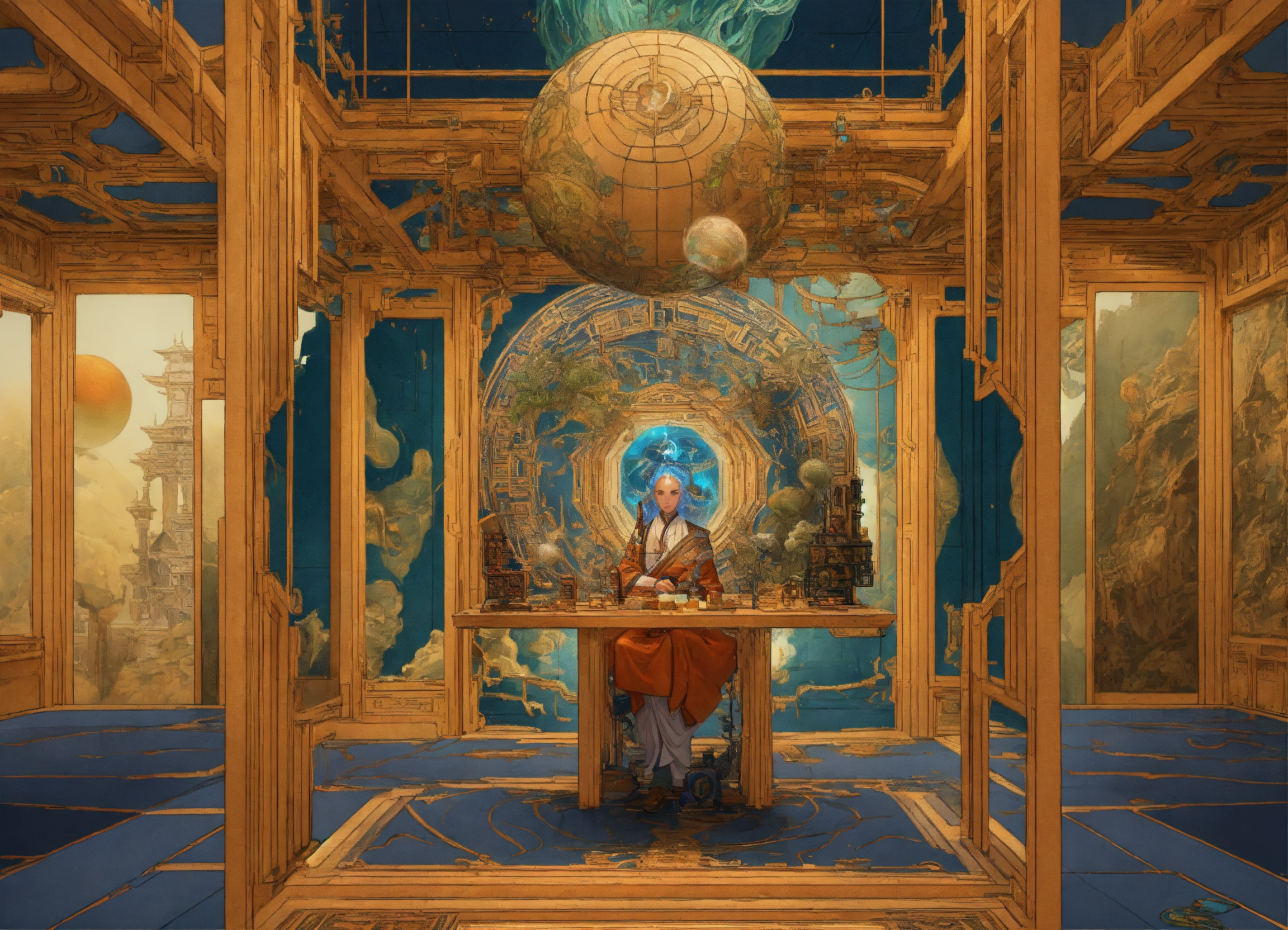 Lexica - Taoist male monk tesseract body fractal three point ...