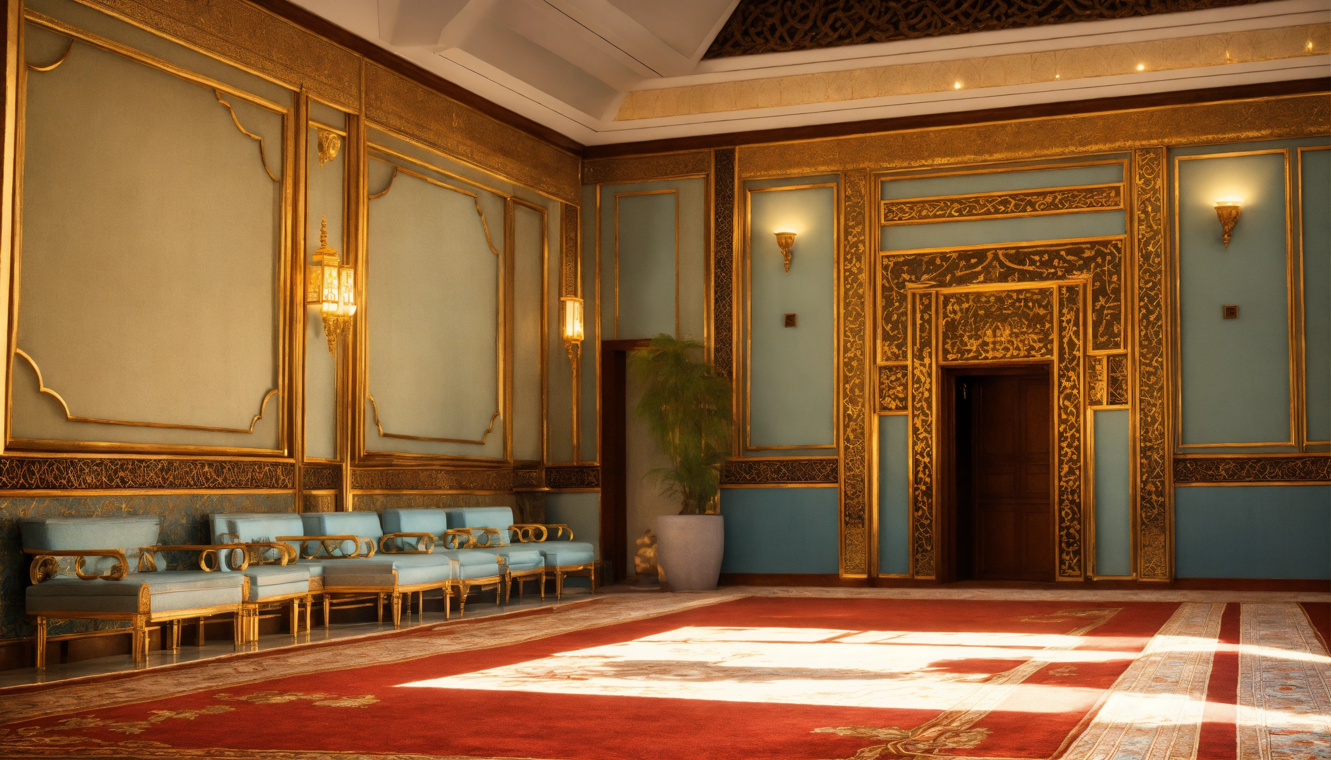 Lexica - Saudi palace interior room, traditional, setting area, seats ...