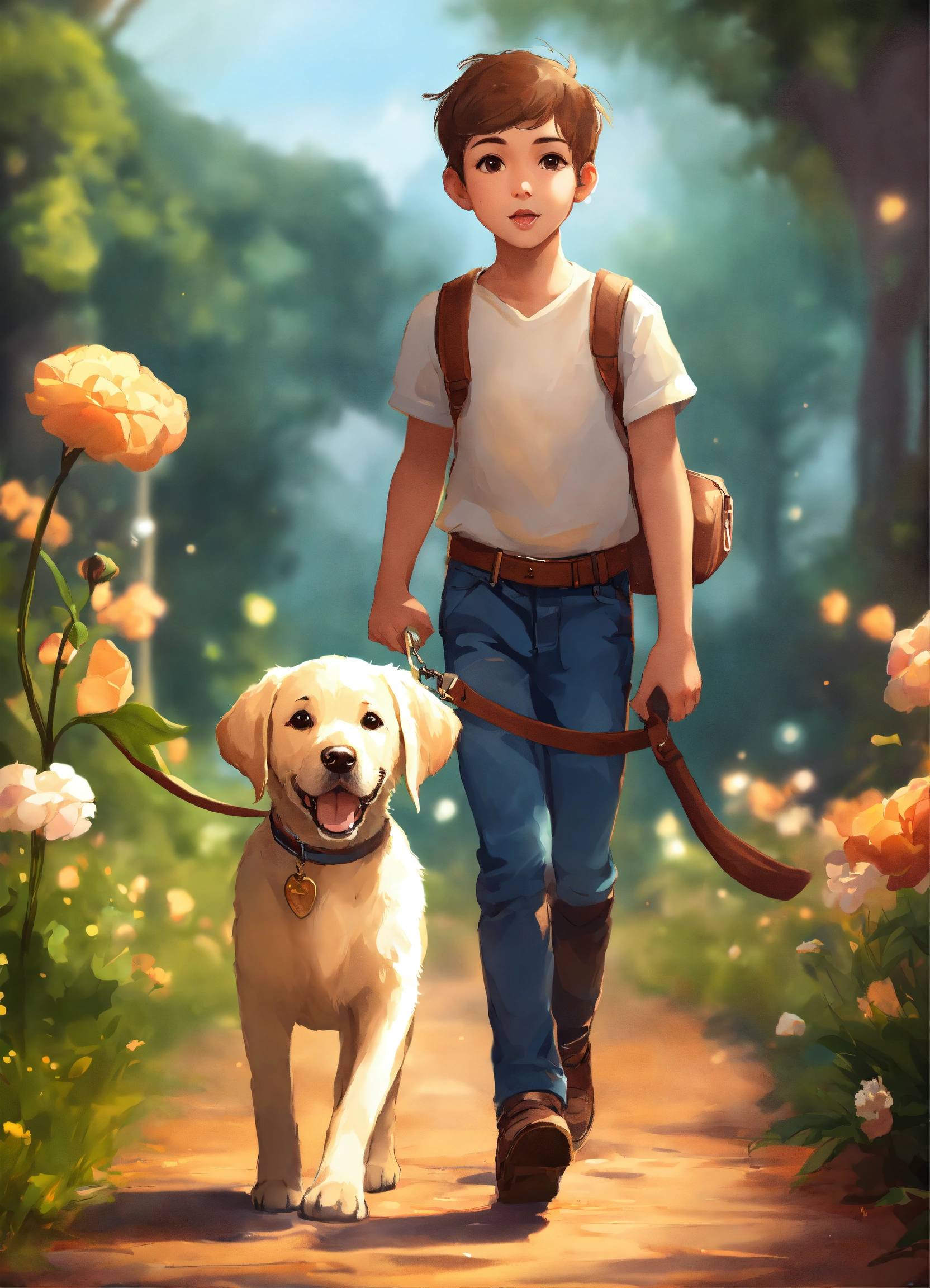 Lexica - CUTE AND ADORABLE CARTOON PLAYFUL LABRADOR RETRIEVER PUPPY ...