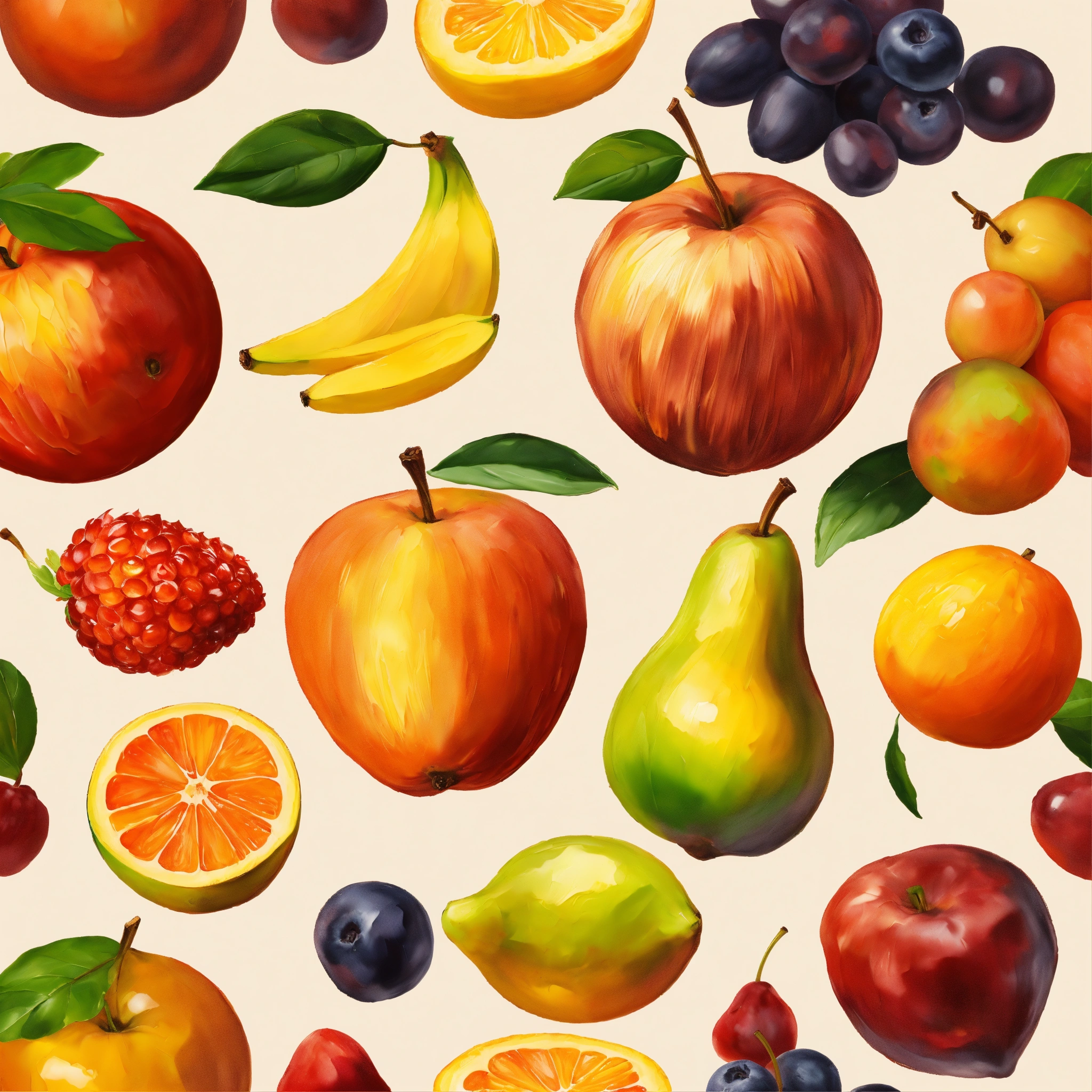 Lexica - Various fruits props, isolate objects, realistic cartoon oil ...