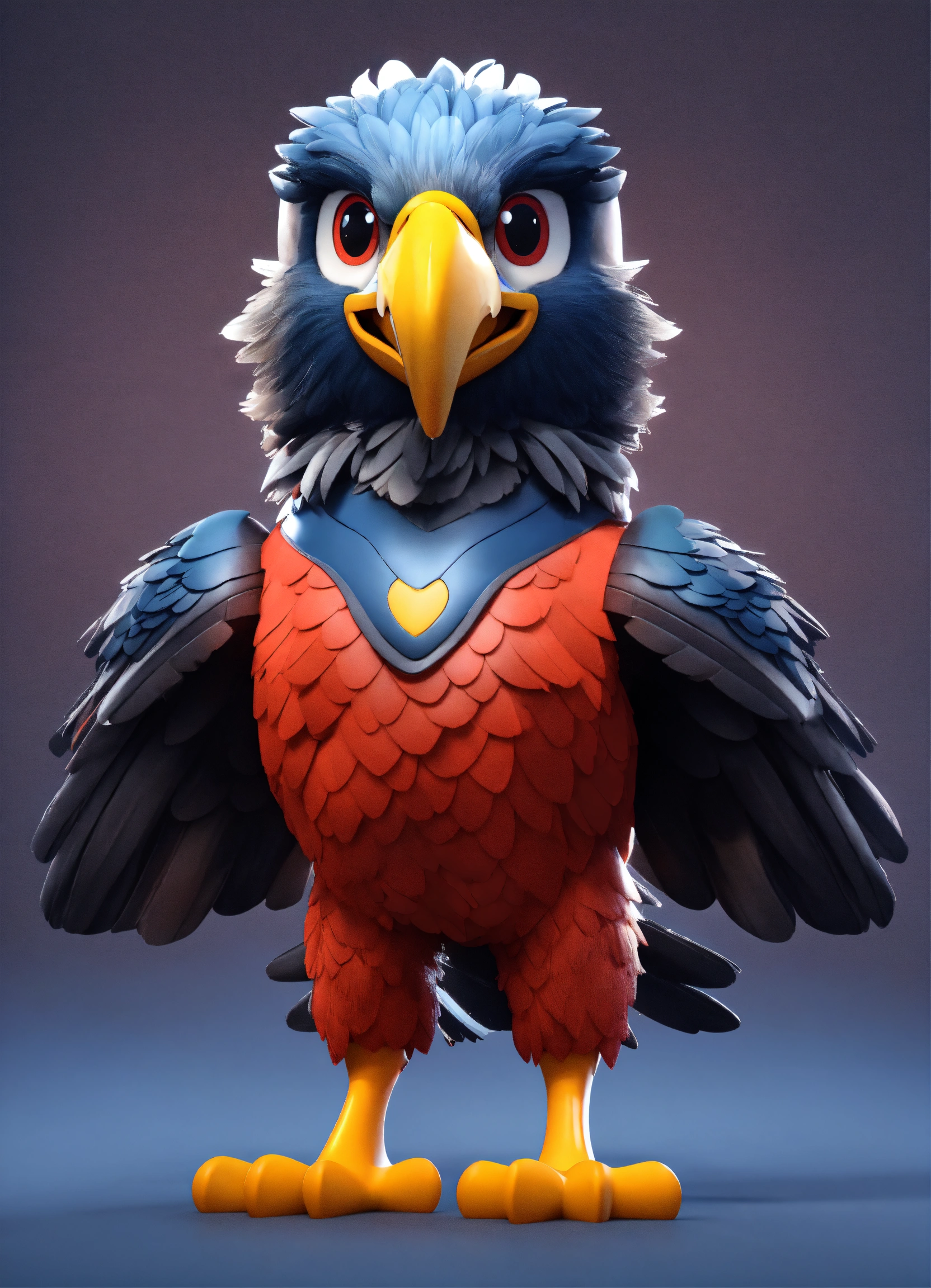 Lexica - Cute eagle, standing straight, looking happy, as a mascott ...