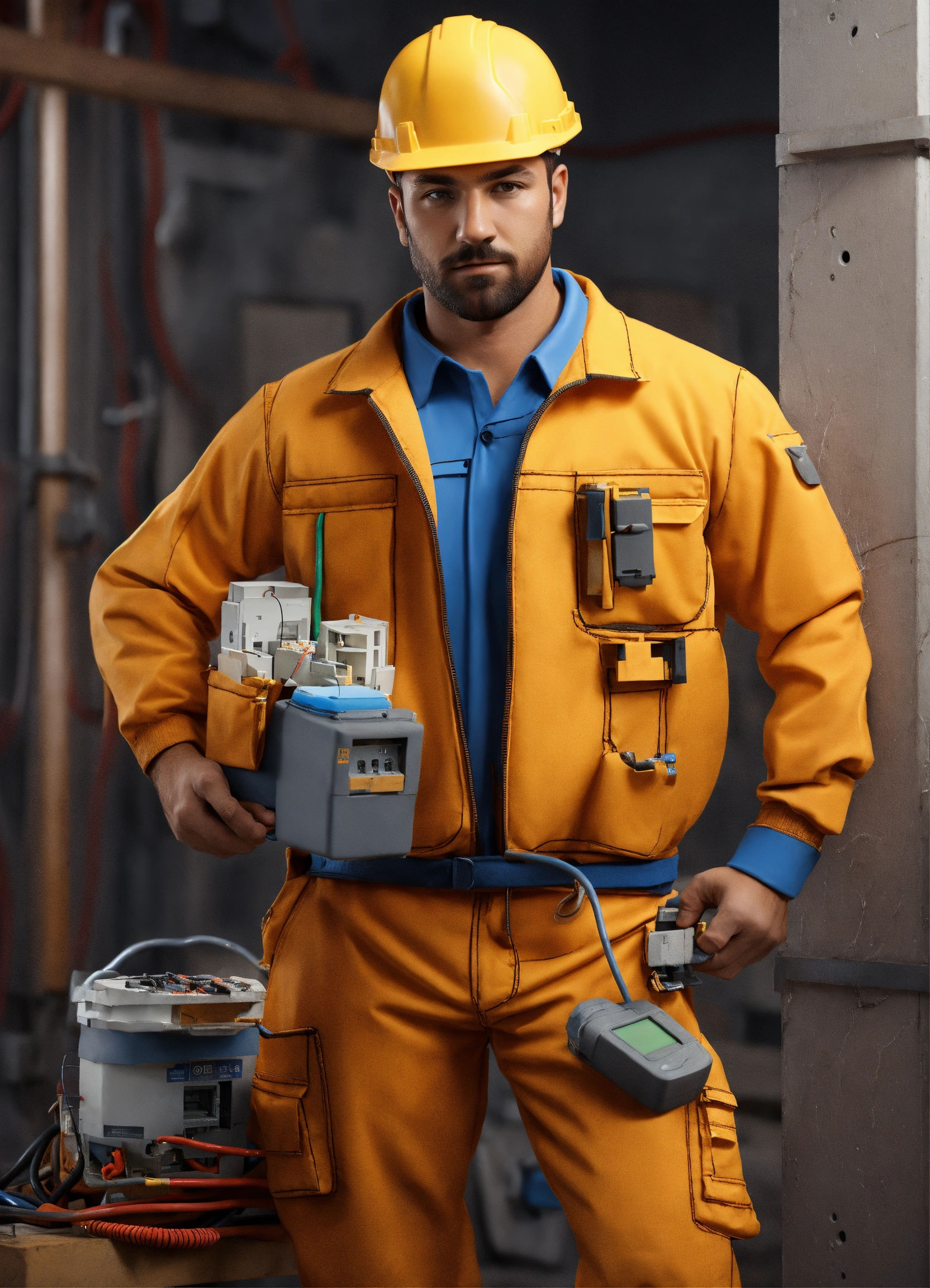 Lexica - Electrician in work clothes 3D art