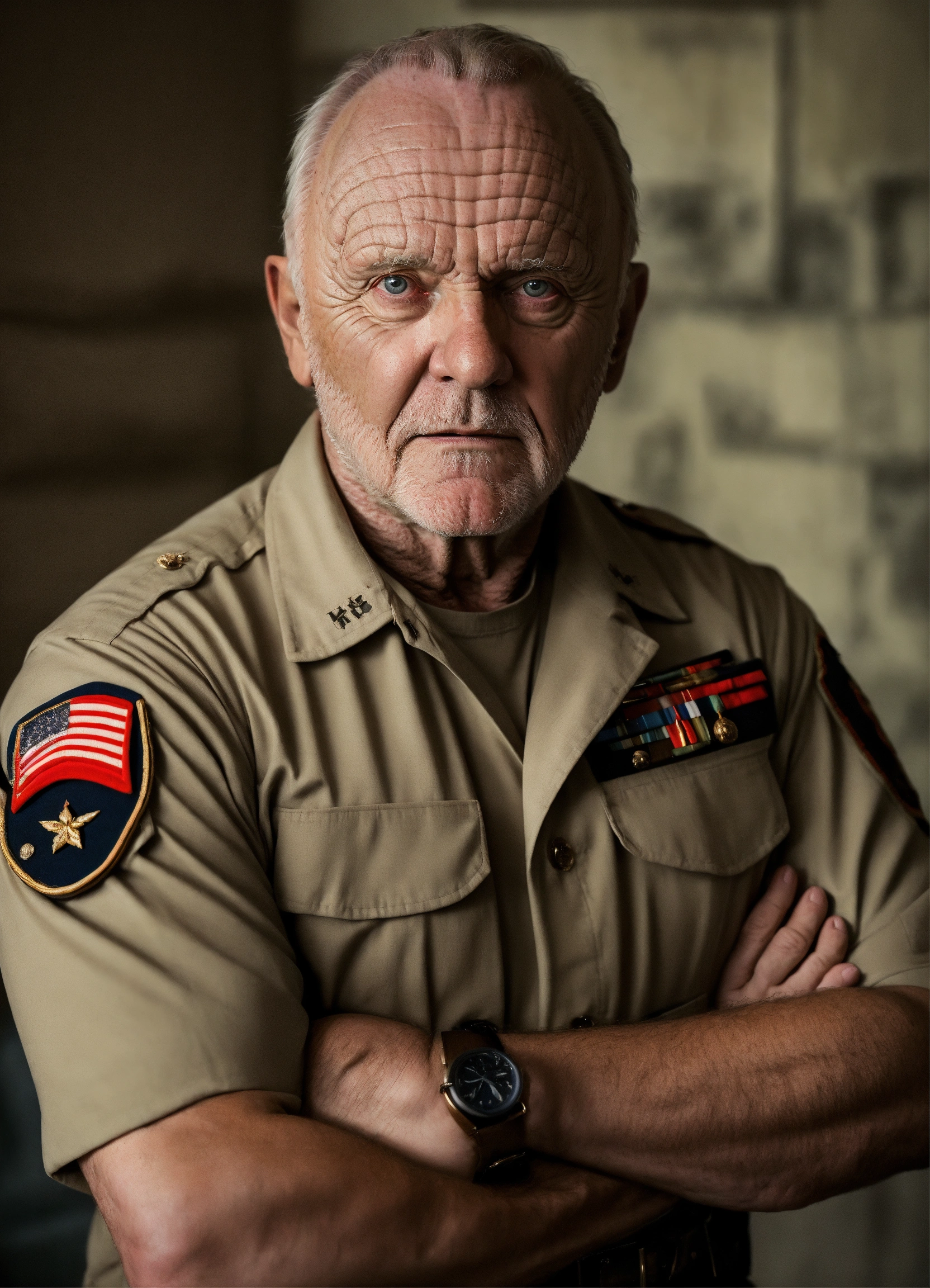 Lexica - Scared man, US Marine, FRONT VIEW, casual clothes, arms ...