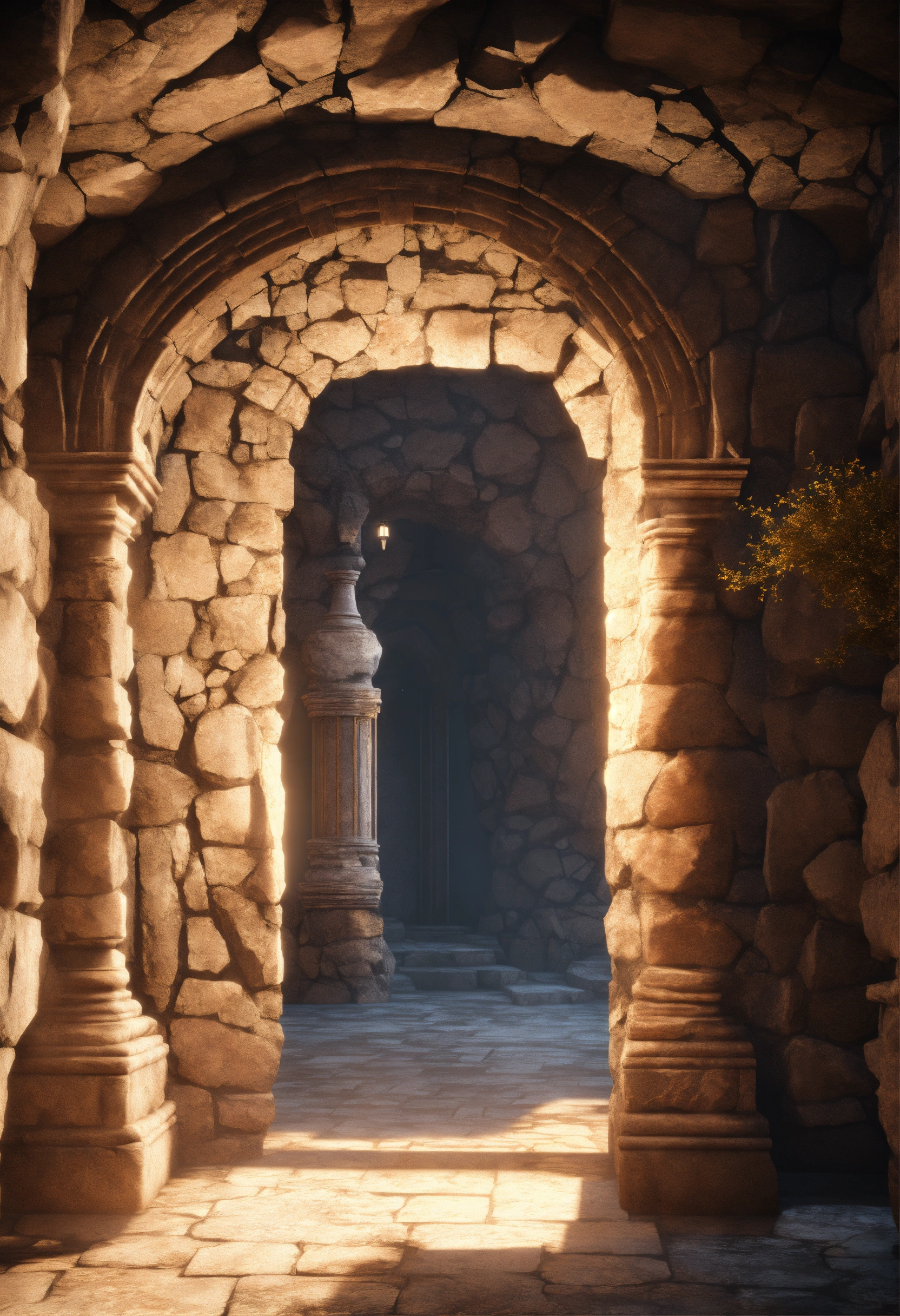 Lexica - Archaic stone archway, 3d render, super realistic digital ...