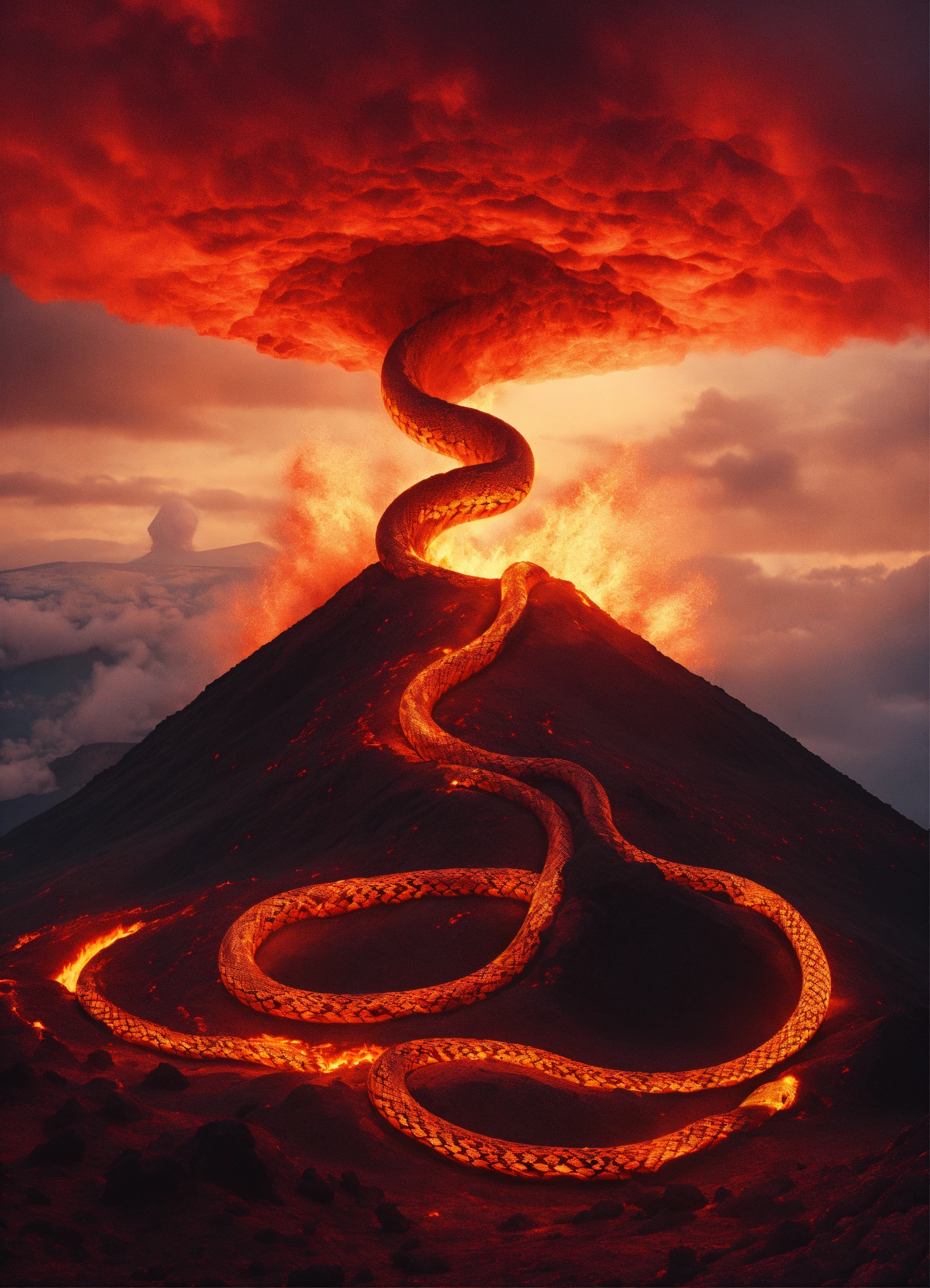 Lexica - Text Serpent in a volcano