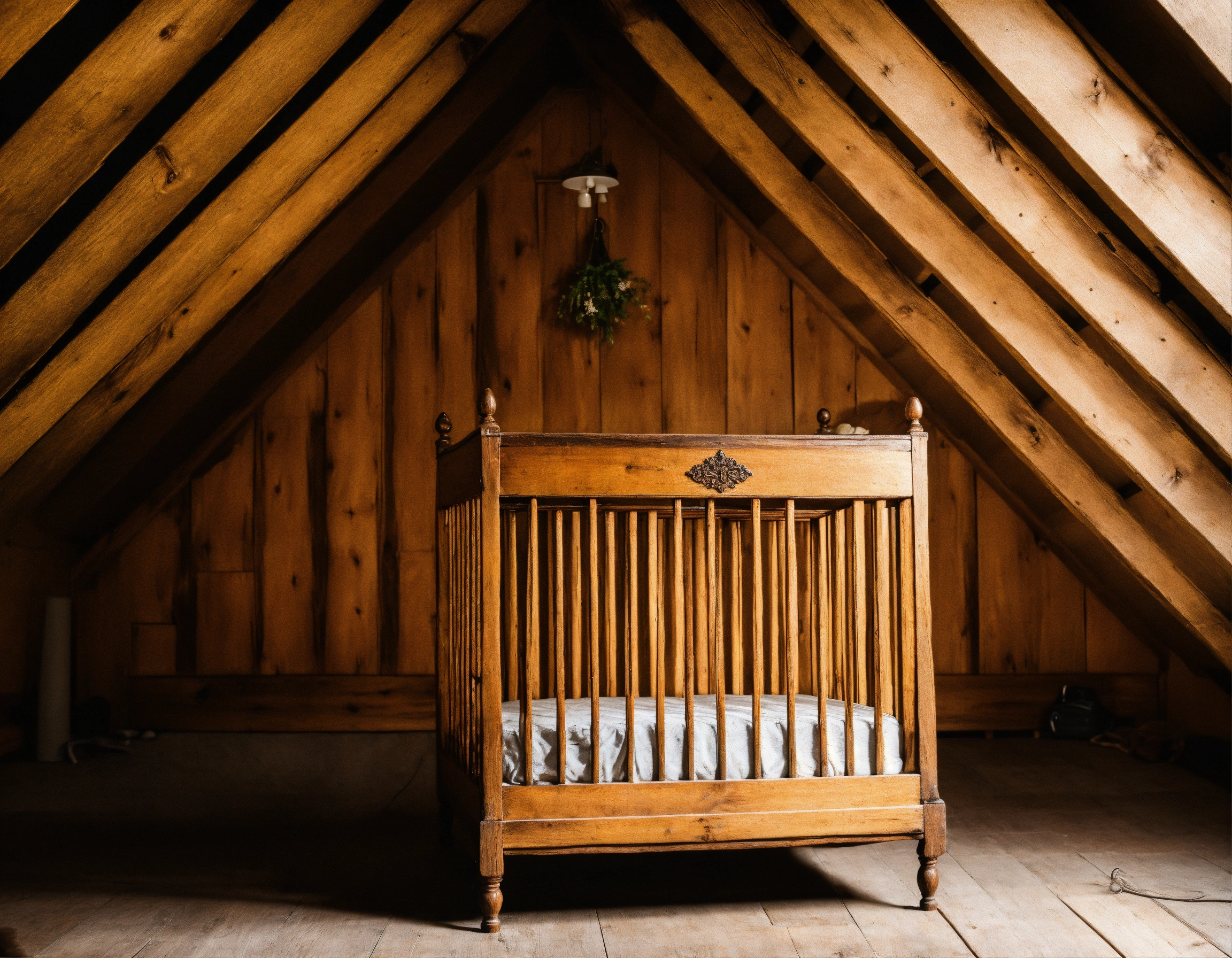 Lexica - An old wooden crib in an attic
