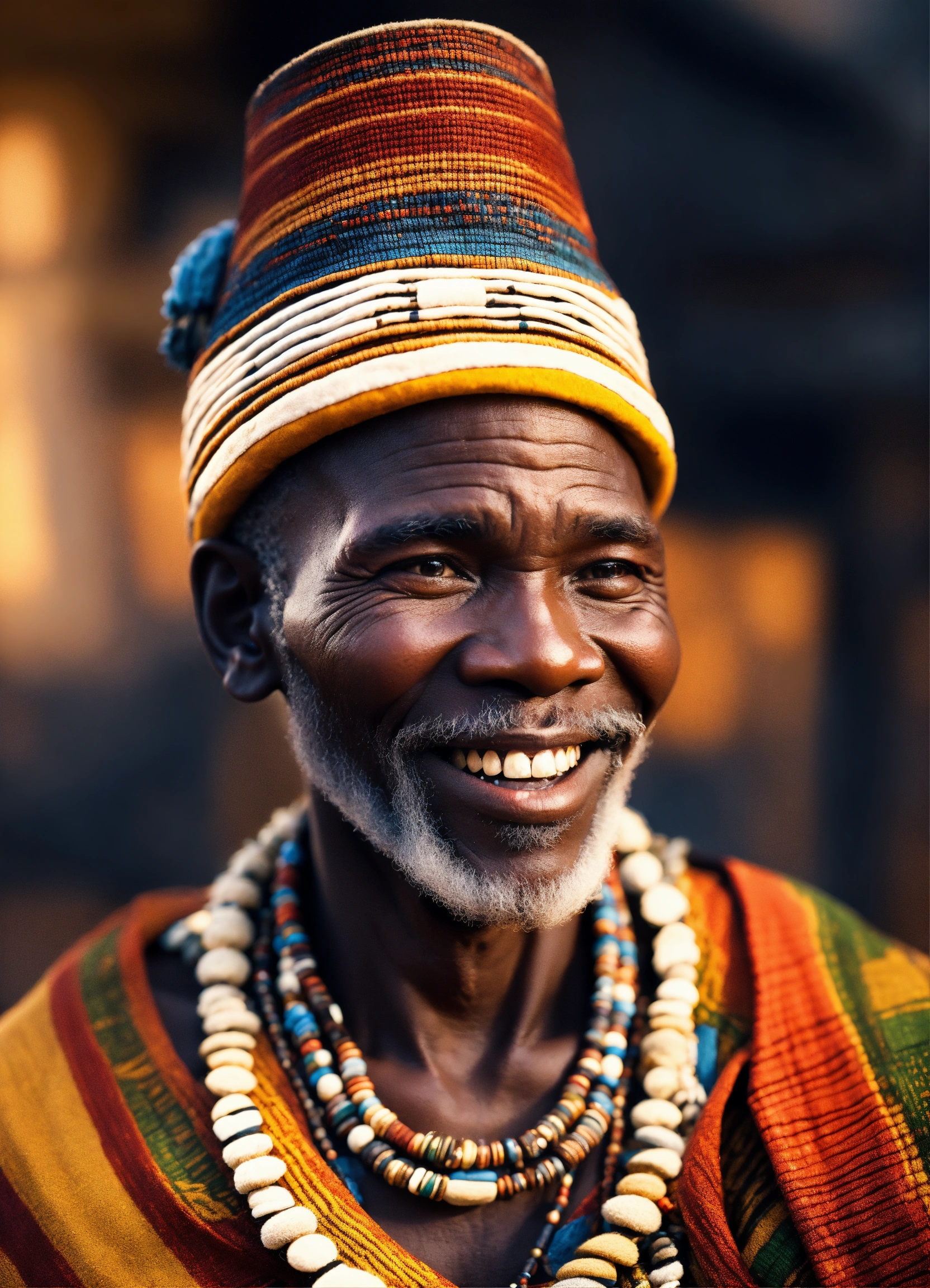 Lexica - Primitive african old village man, strong cheek bones, warm ...