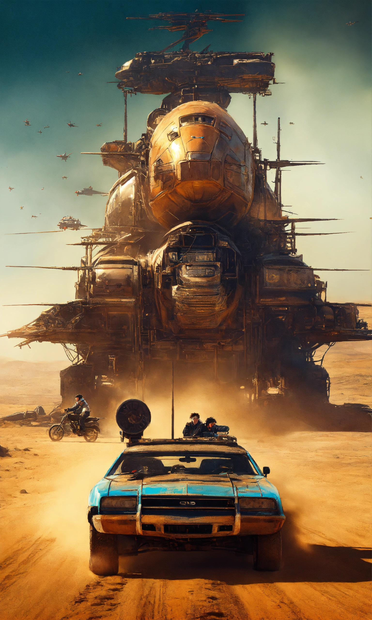 Lexica - Poor people desperately chasing spaceships mad max style
