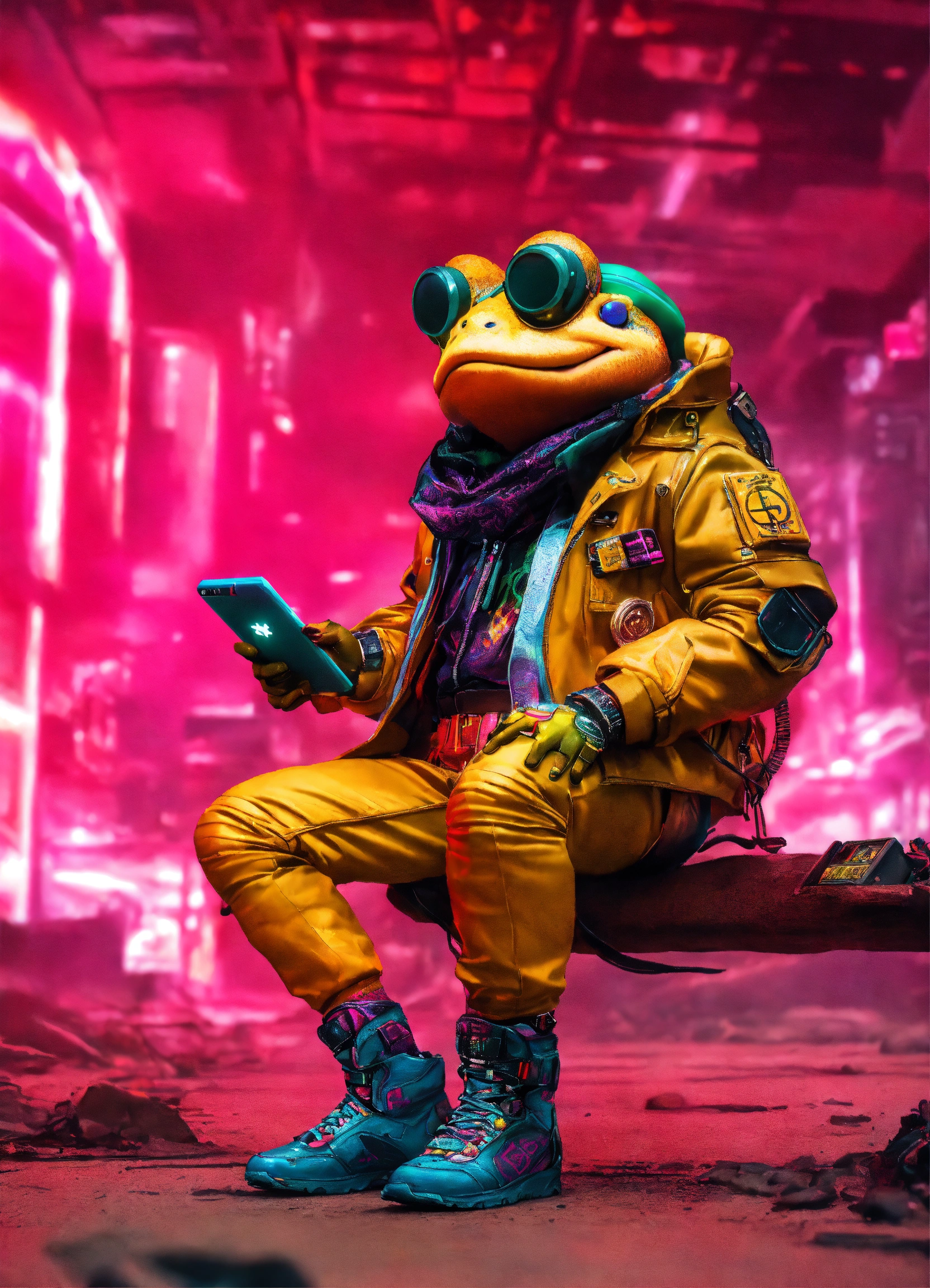 Lexica - Photorealistic Fashion Shoot of Toad as a cyber punk Toad ...