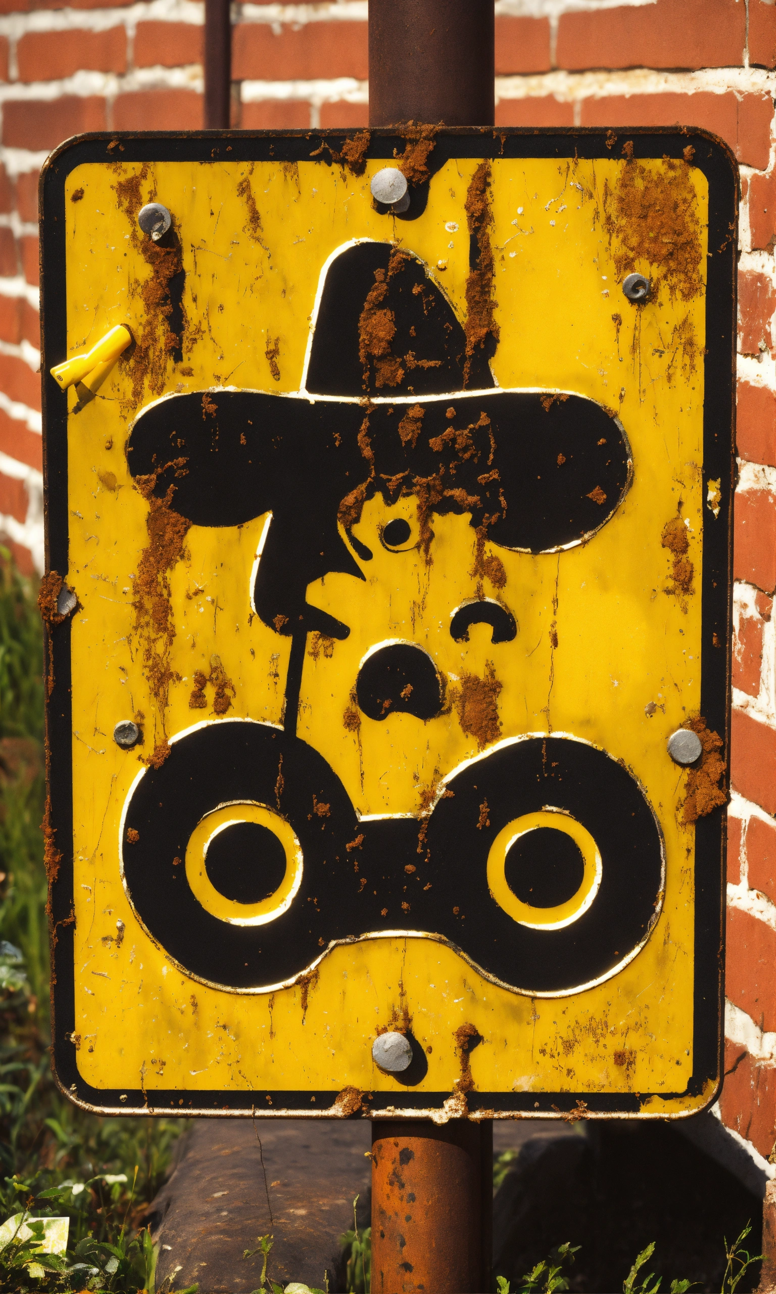 Lexica - Corroded metal hold road sign showing a rotten dollar bill ...