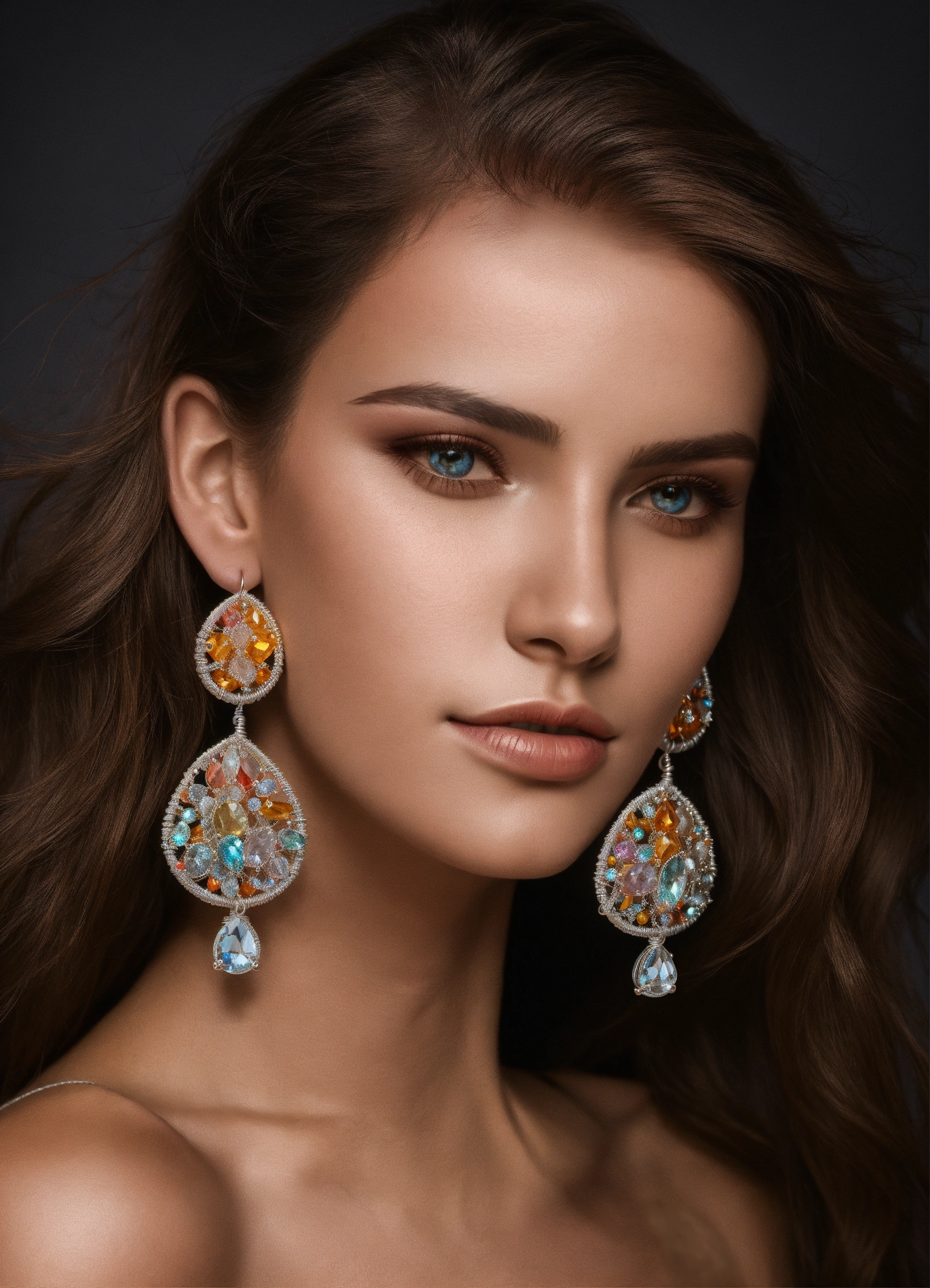 Lexica - Modern super model wearing beautiful sterling silver wire ...