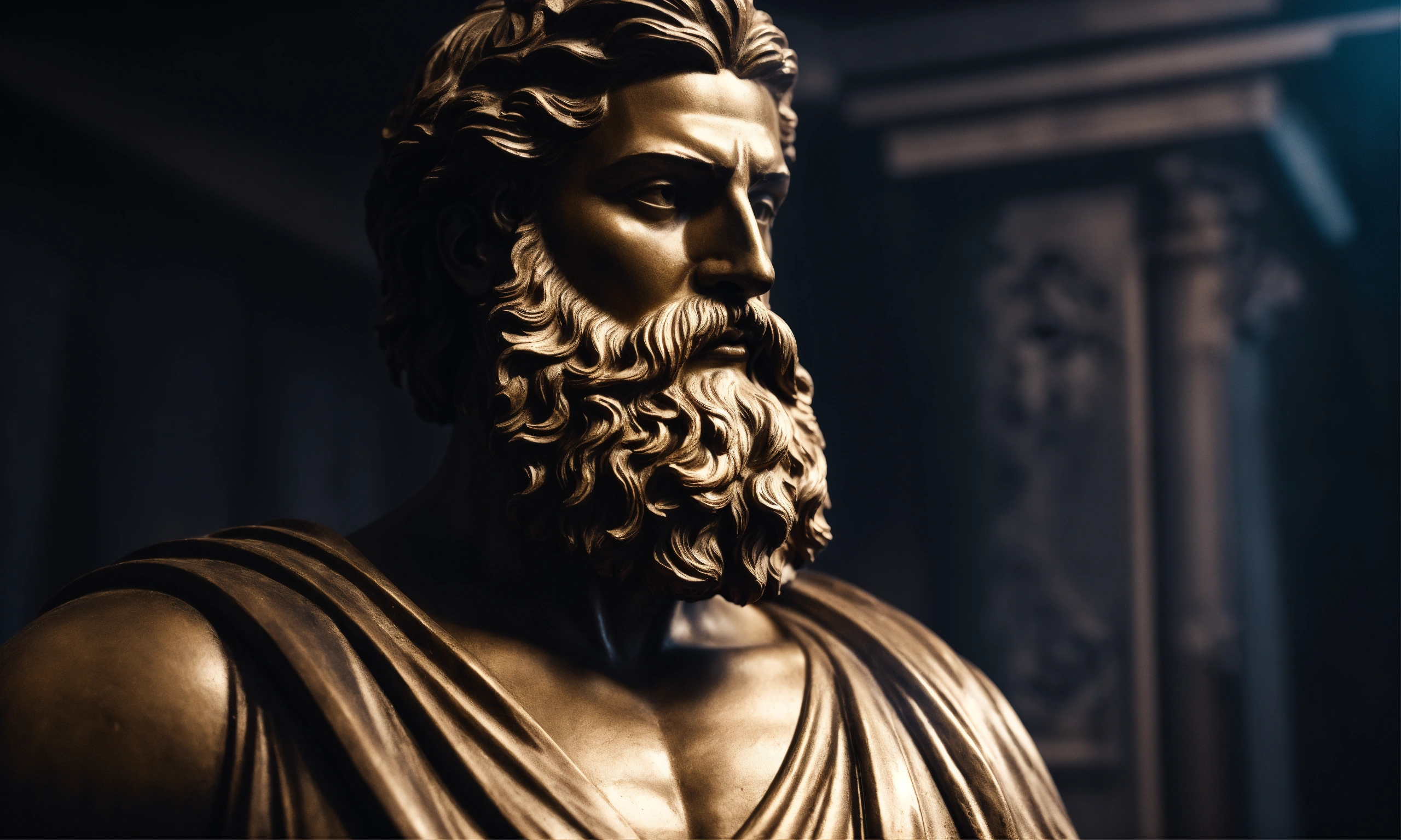 Lexica - Standing greek statue of philosophy with beard and muscle ...