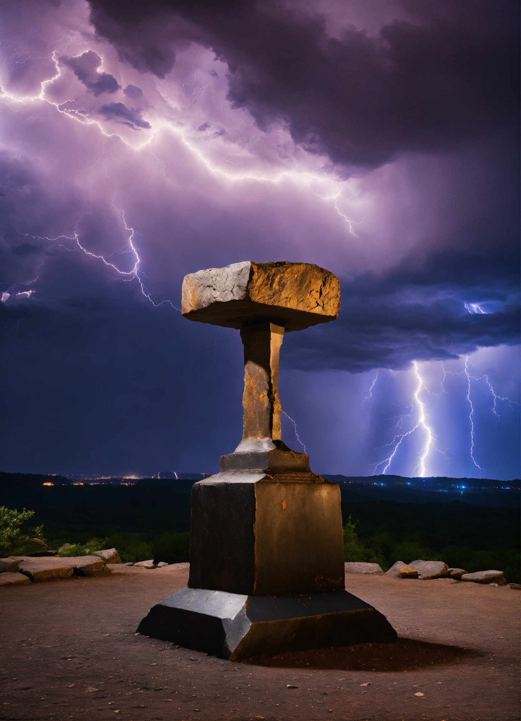 Lexica - Thor striking anvil, Thors hammer, lightning, cracked stone ...