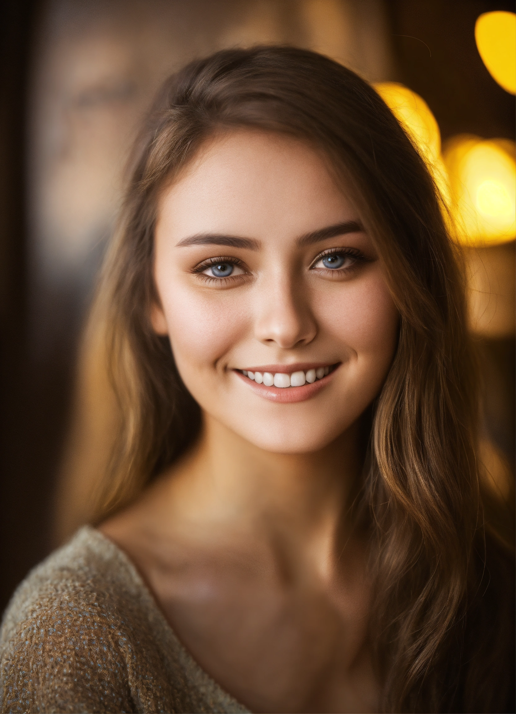 Lexica - Young woman innocent sweet smile portrait, dreamy eyes