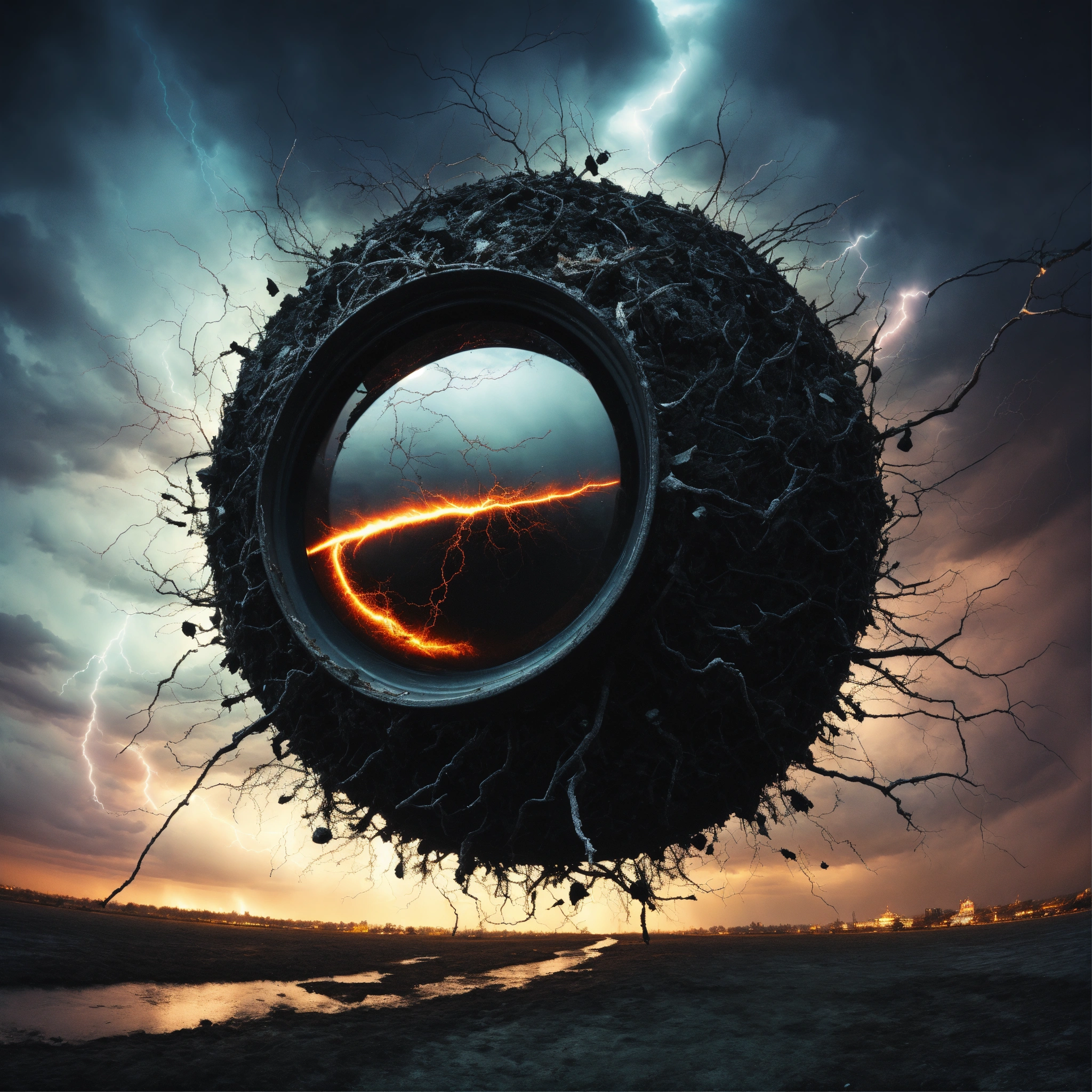 Lexica - Photo fish eye 3d Digital art Black strange object odd shape ...