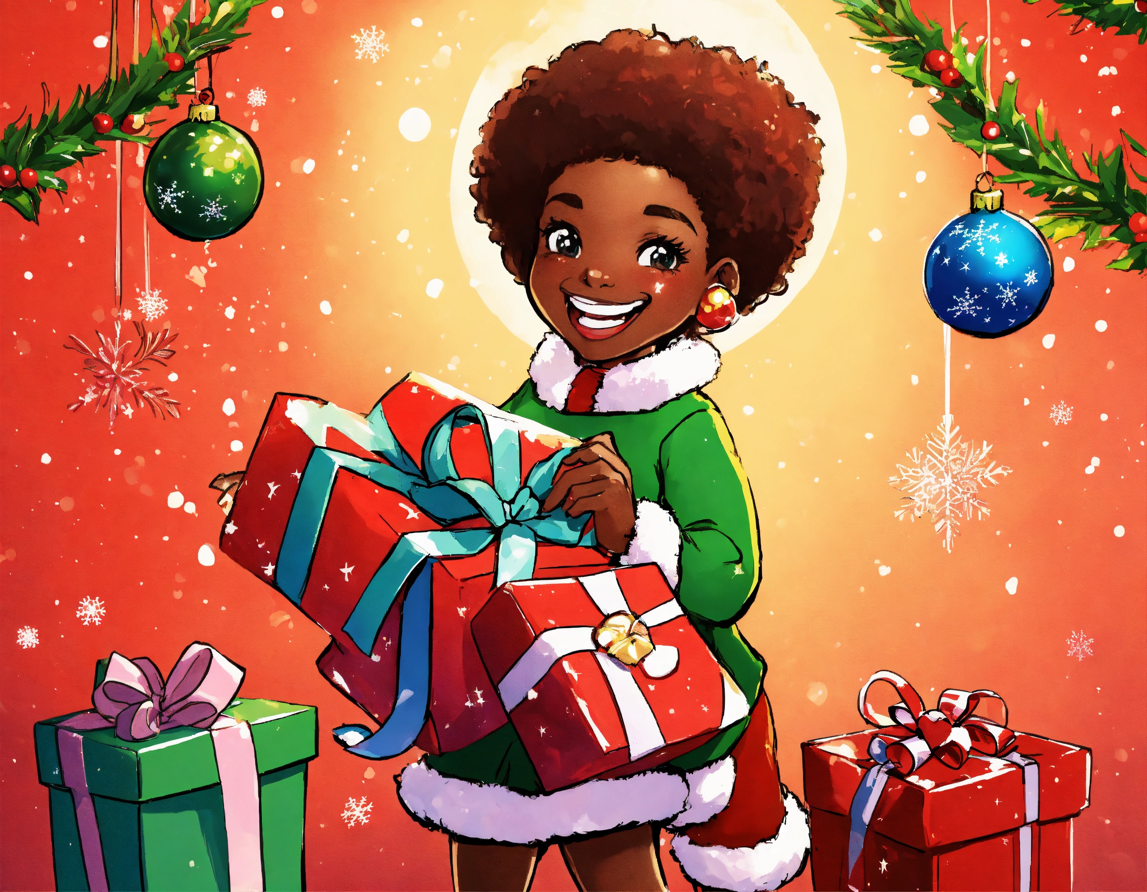 Lexica - CARTOON, ILLUSTRATION, AFRICAN AMERICAN CHRISTMAS GREETING ...