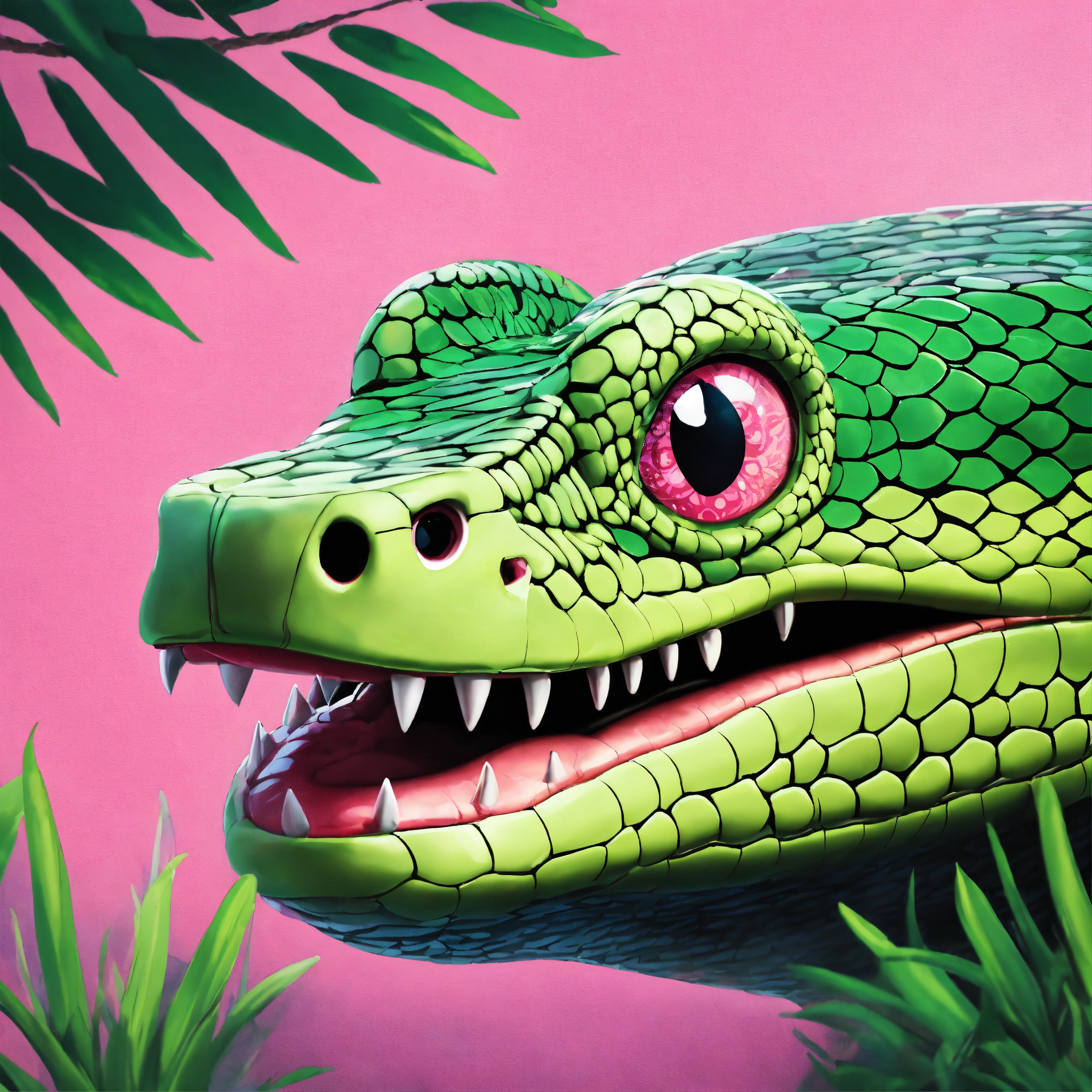 Lexica - Epic beautiful shot of Disneys Jungle Book, green snake Kaa ...