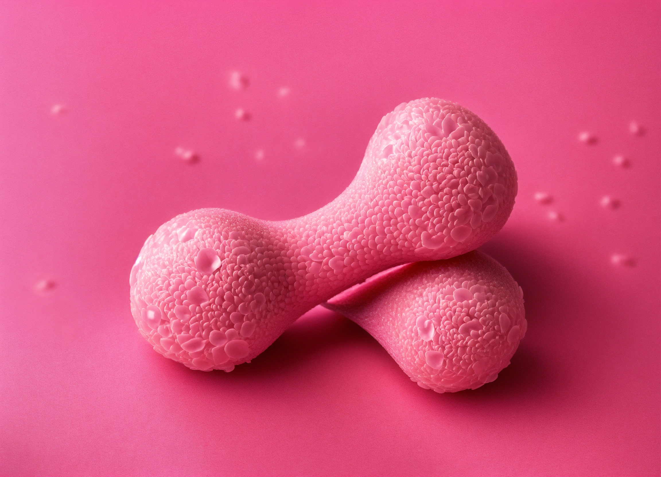 Lexica - Realistic pink healthy ovaries on a desaturated pink background