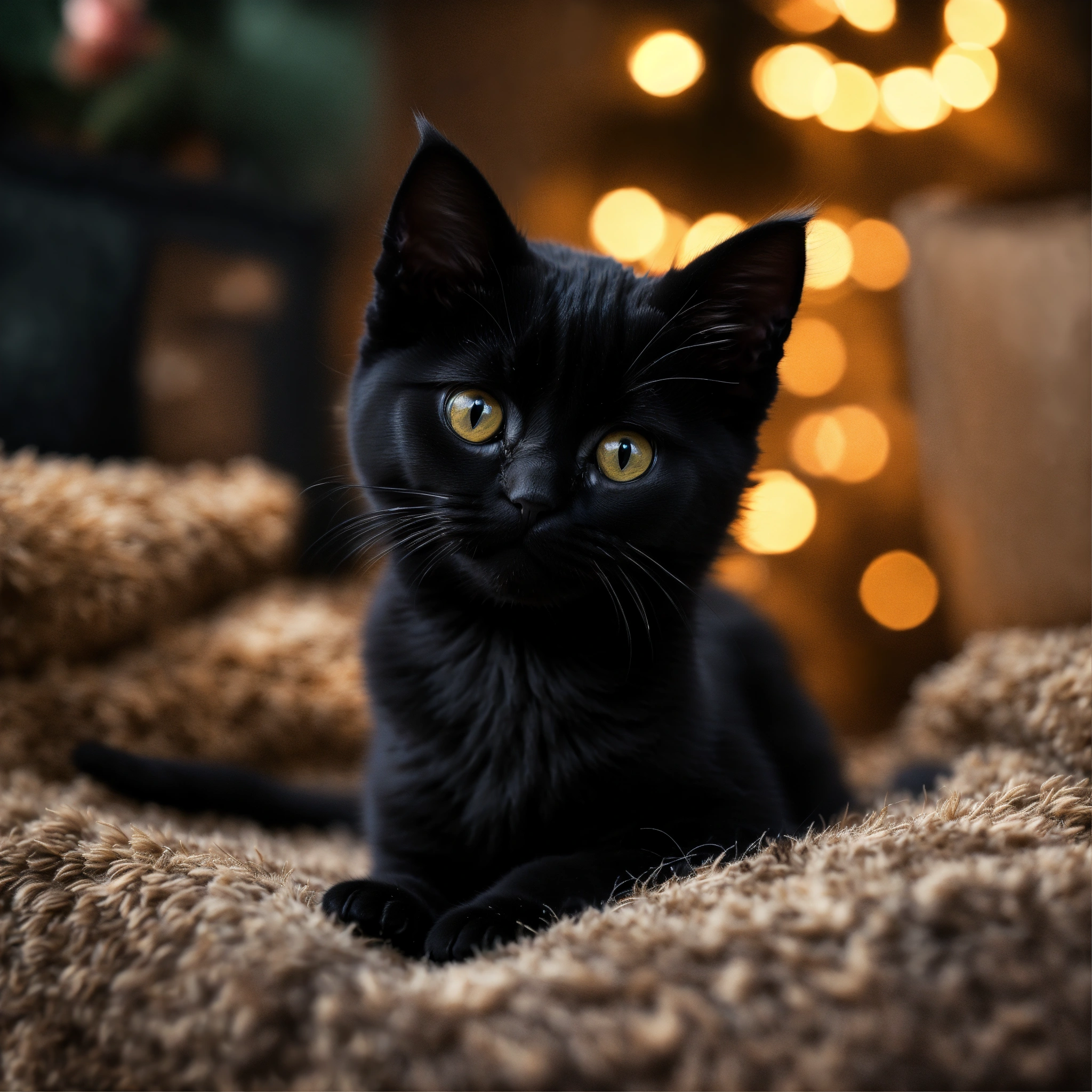 Lexica - "Epic shot of ultra detailed cute black baby cat in a ...