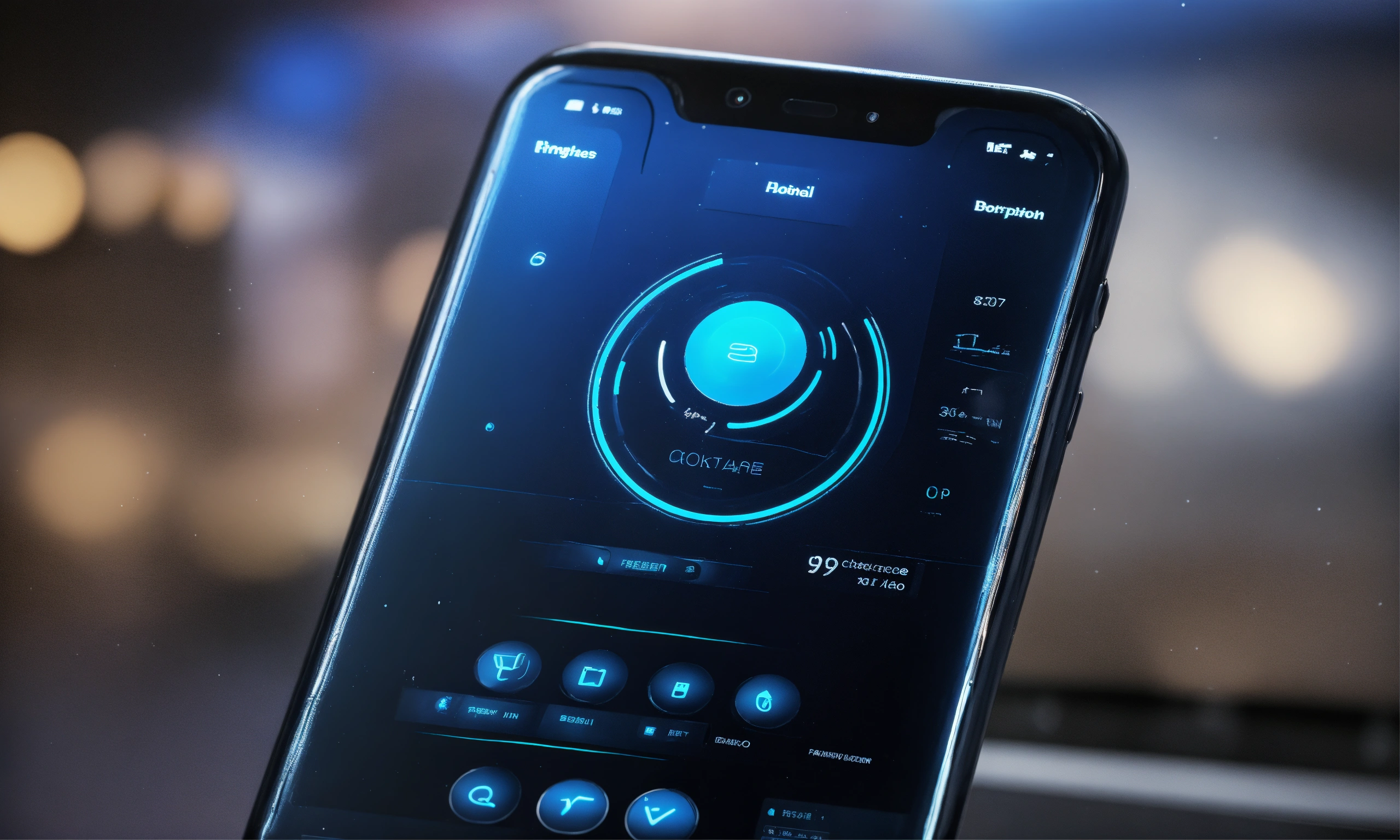 Lexica - Digital phone blue black ux/ui
