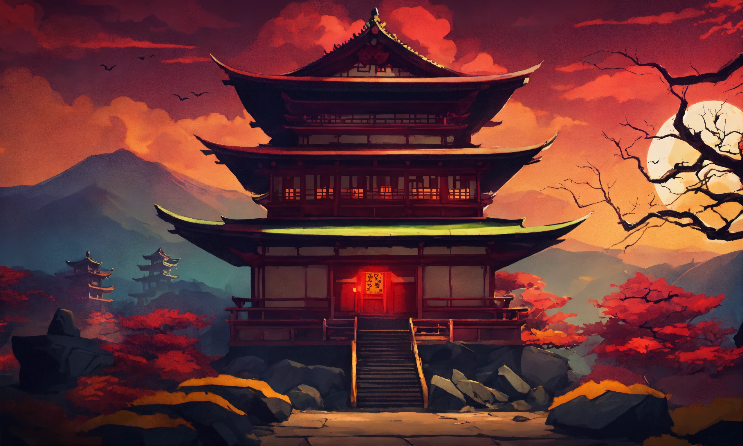 Lexica - Scary gloomy Japanese ancient temple in the mountains, game ...