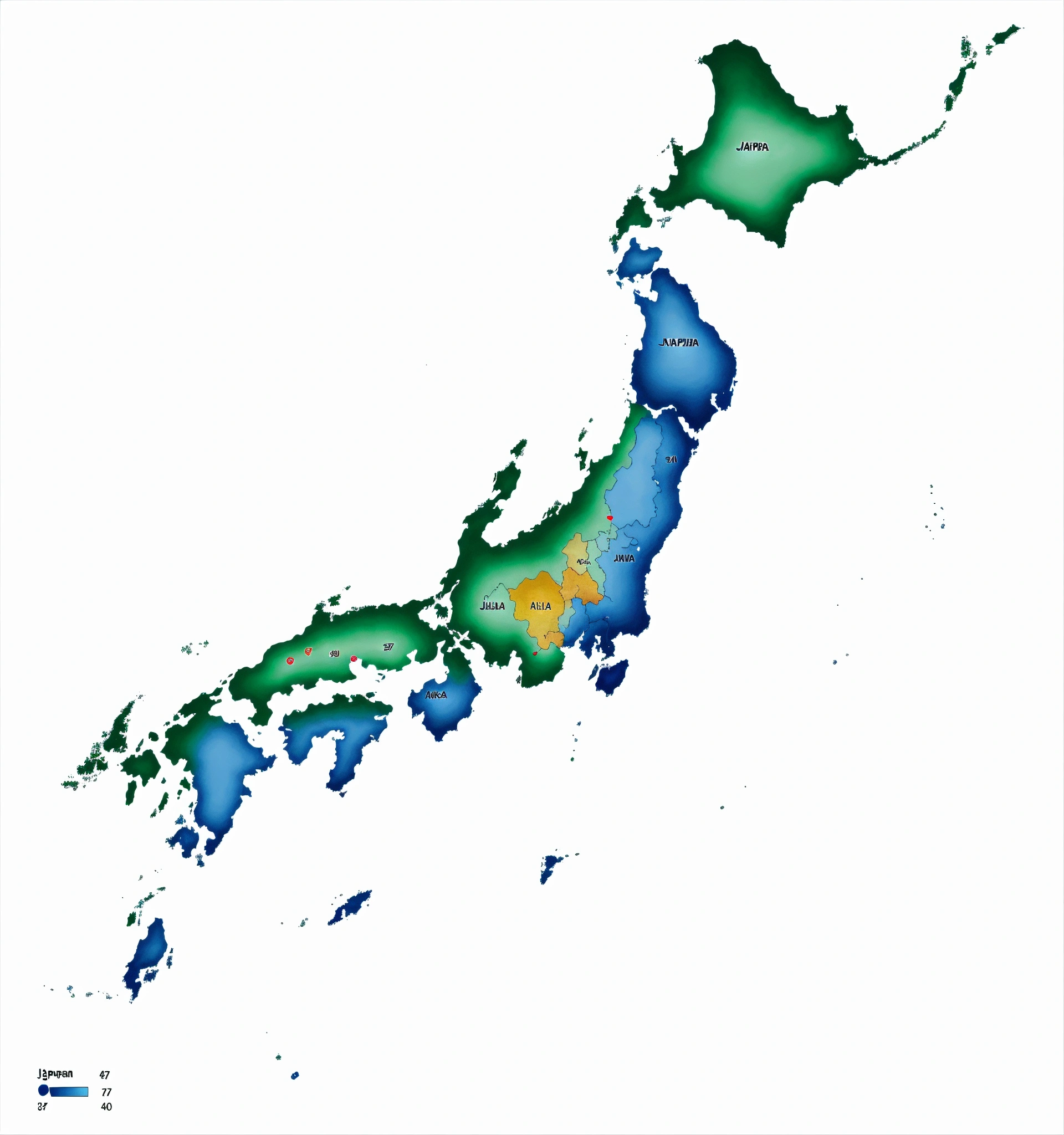 Lexica - A map of japan showing all 47 regions with a number over each ...