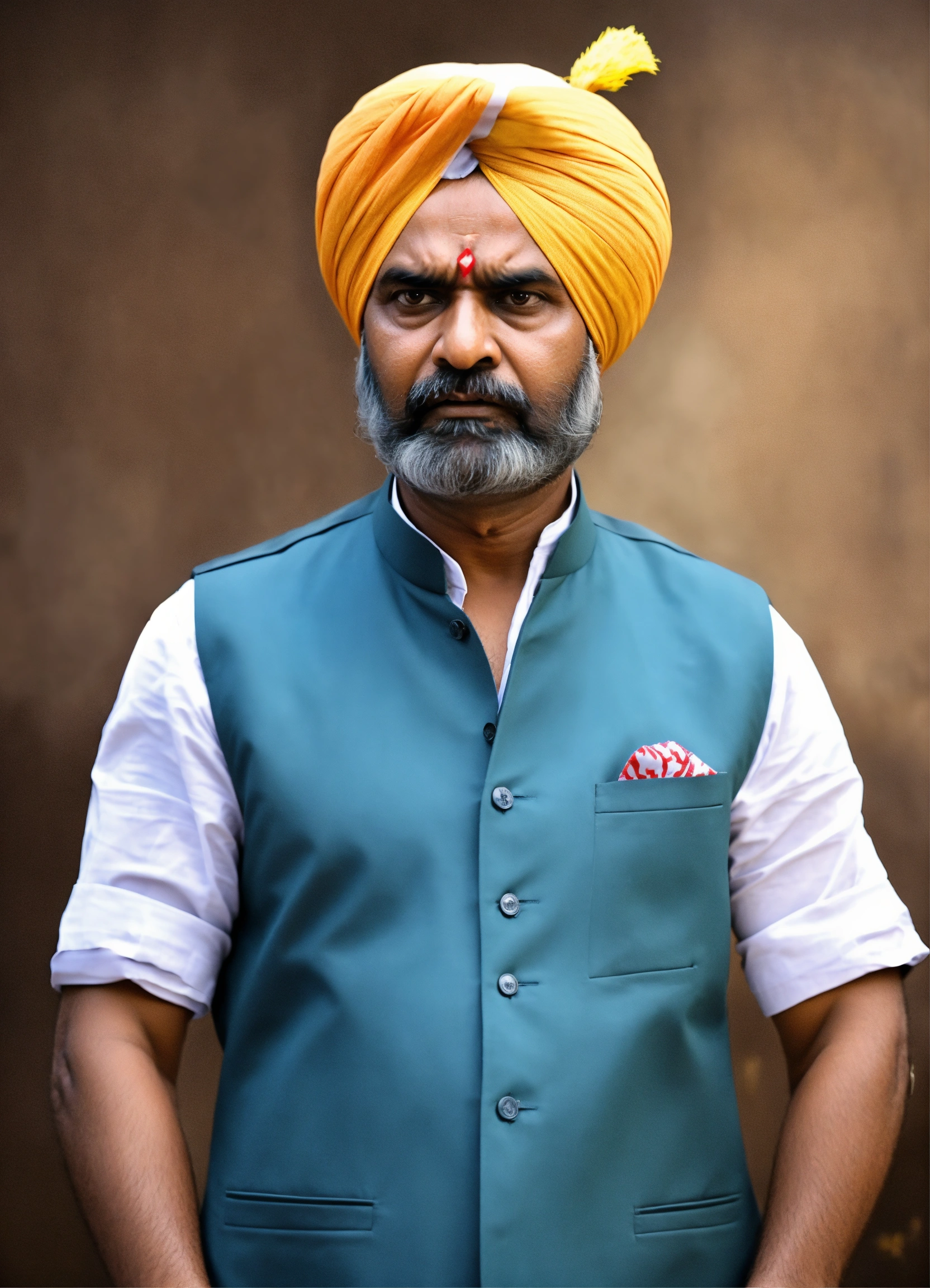 Lexica - Indian political man man with angry moment with full strait looks
