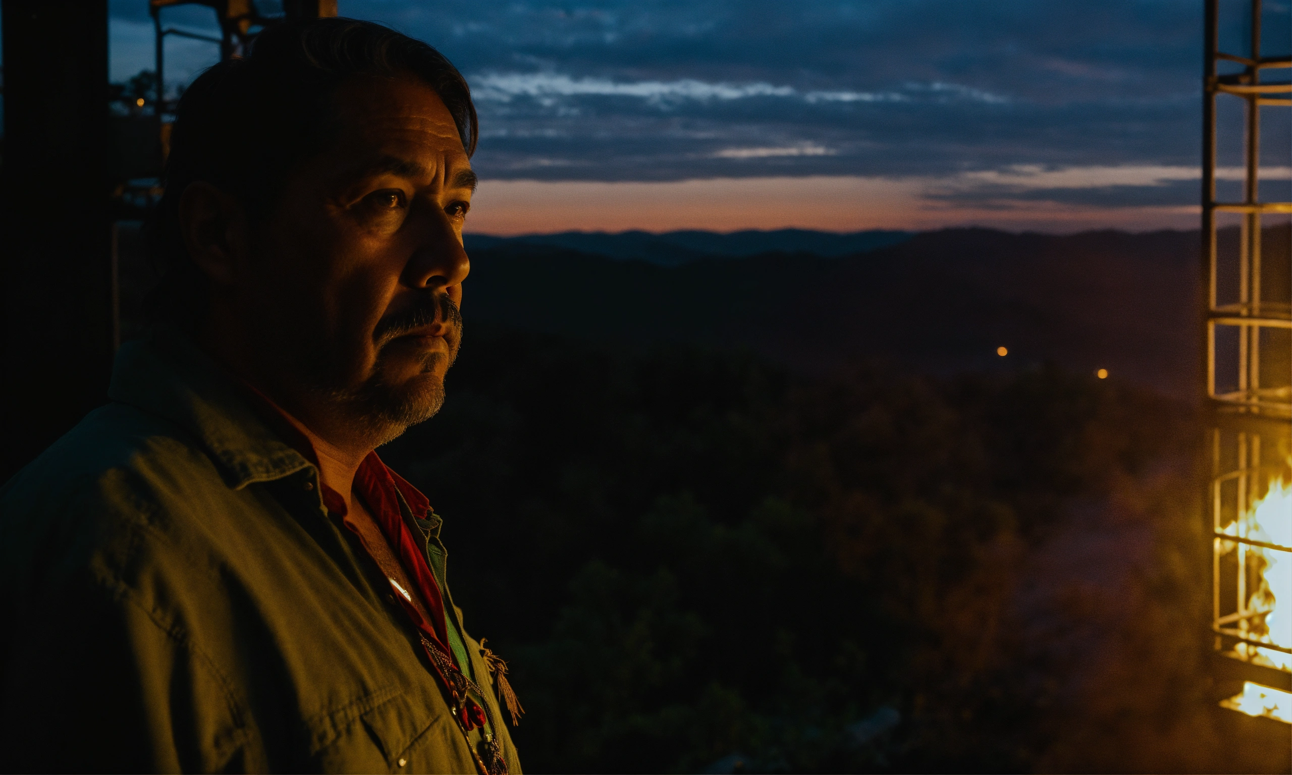 Lexica - Scared unique expressive middle-aged fire tower lookout man ...